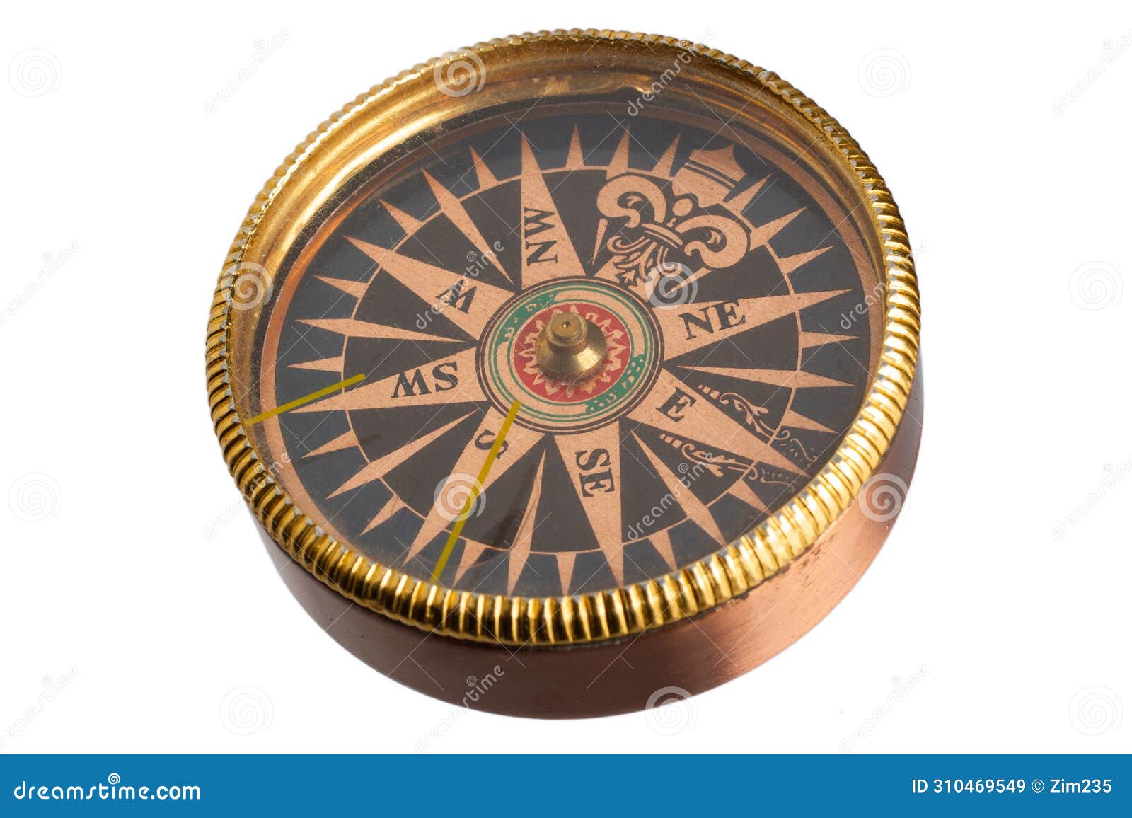 Vintage Retro Compass on White Stock Image - Image of color, direction ...