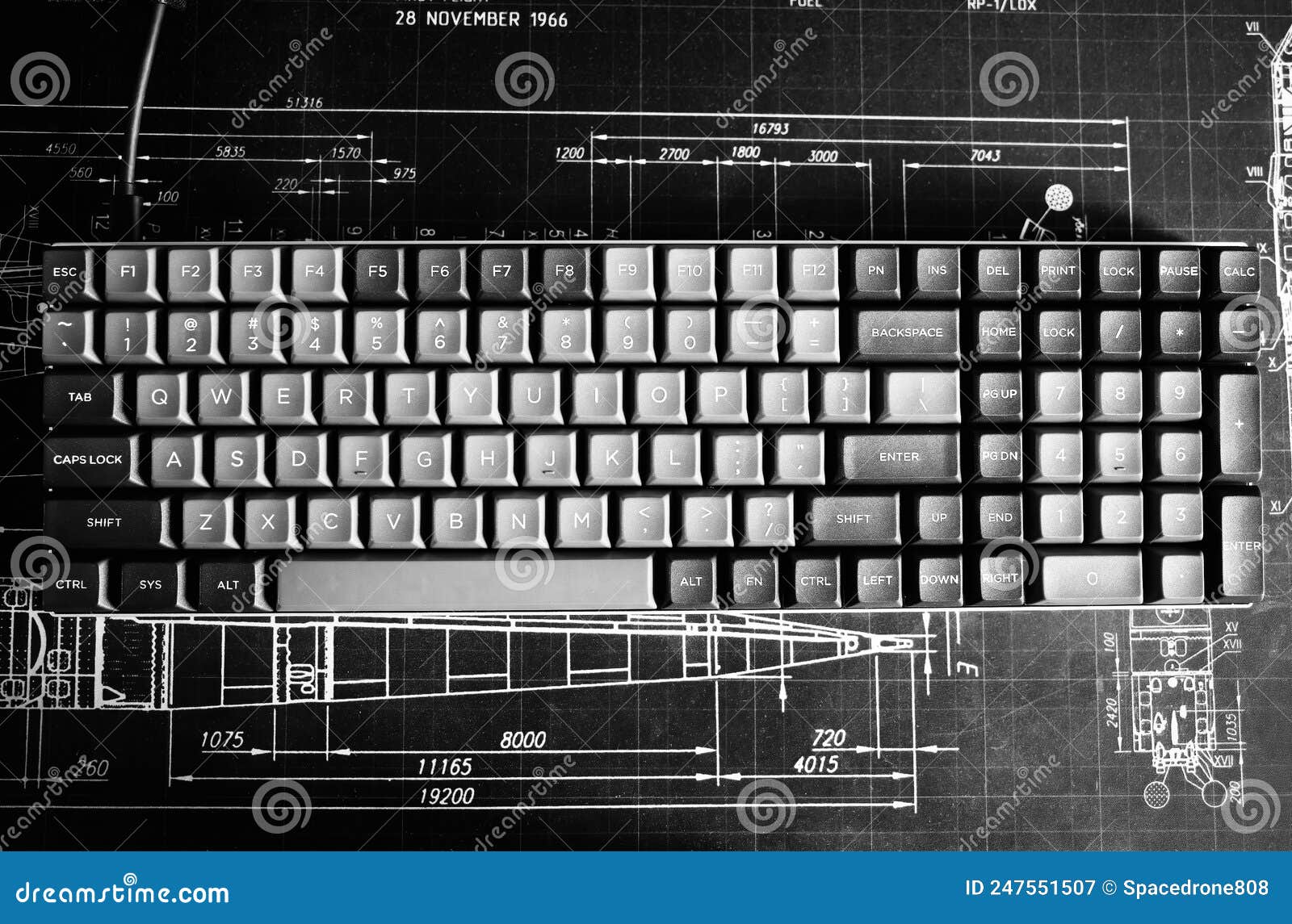 Vintage Retro Computer Keyboard Backdrop Stock Image - Image of closeup ...