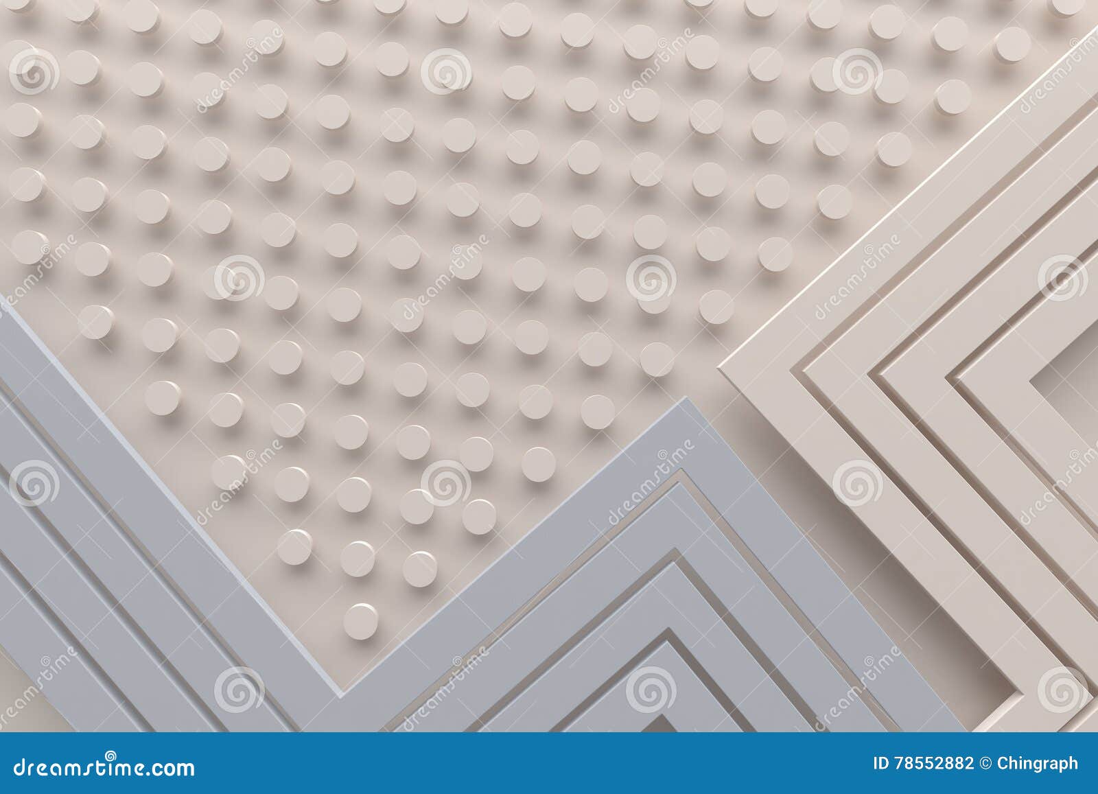 Vintage Retro Cream Color Pattern Background Line and Dot 3d Rendering ...