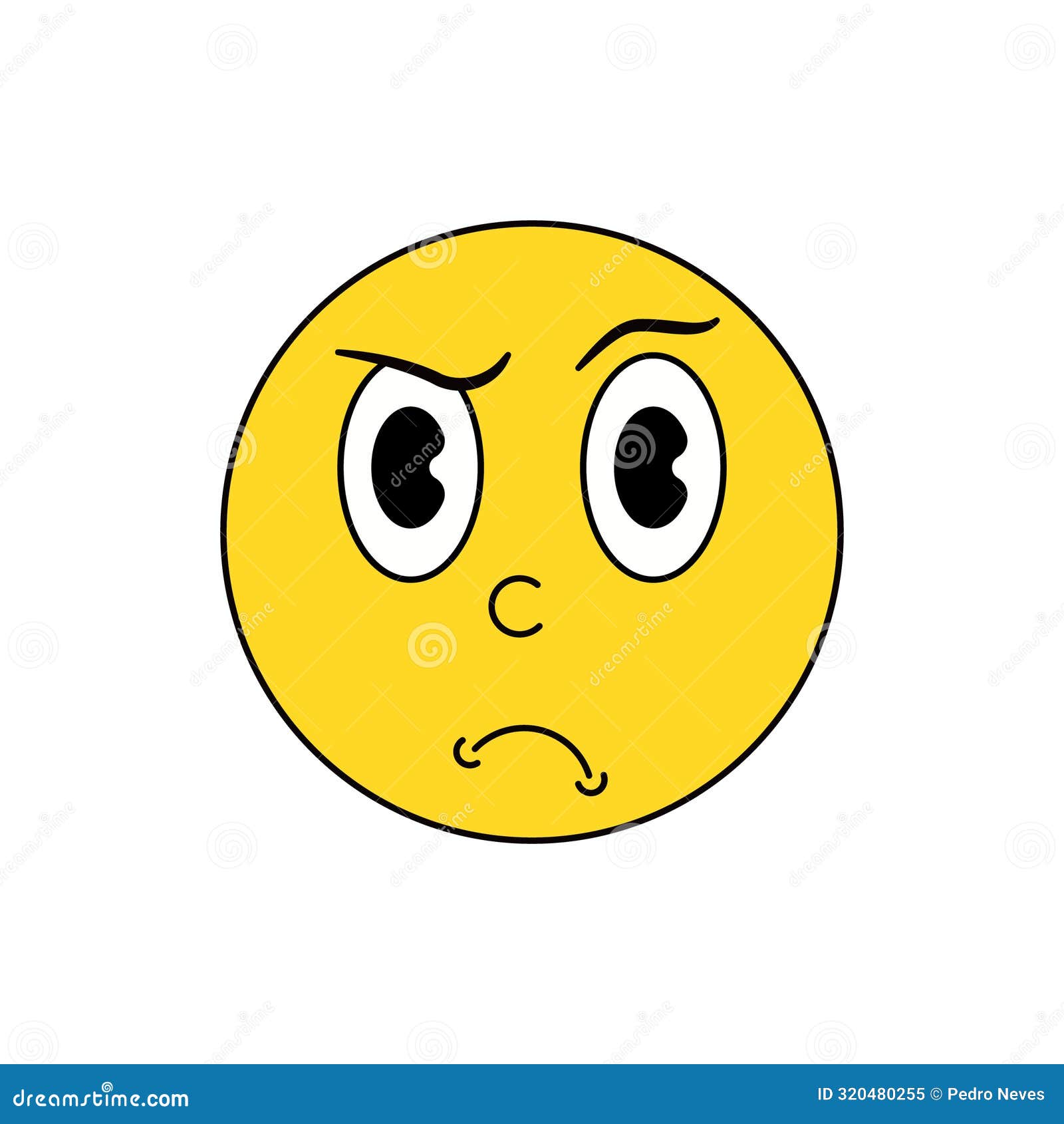 Vintage Retro Disapproval Emoticon. Emoji Smiley Vector Icon Stock ...