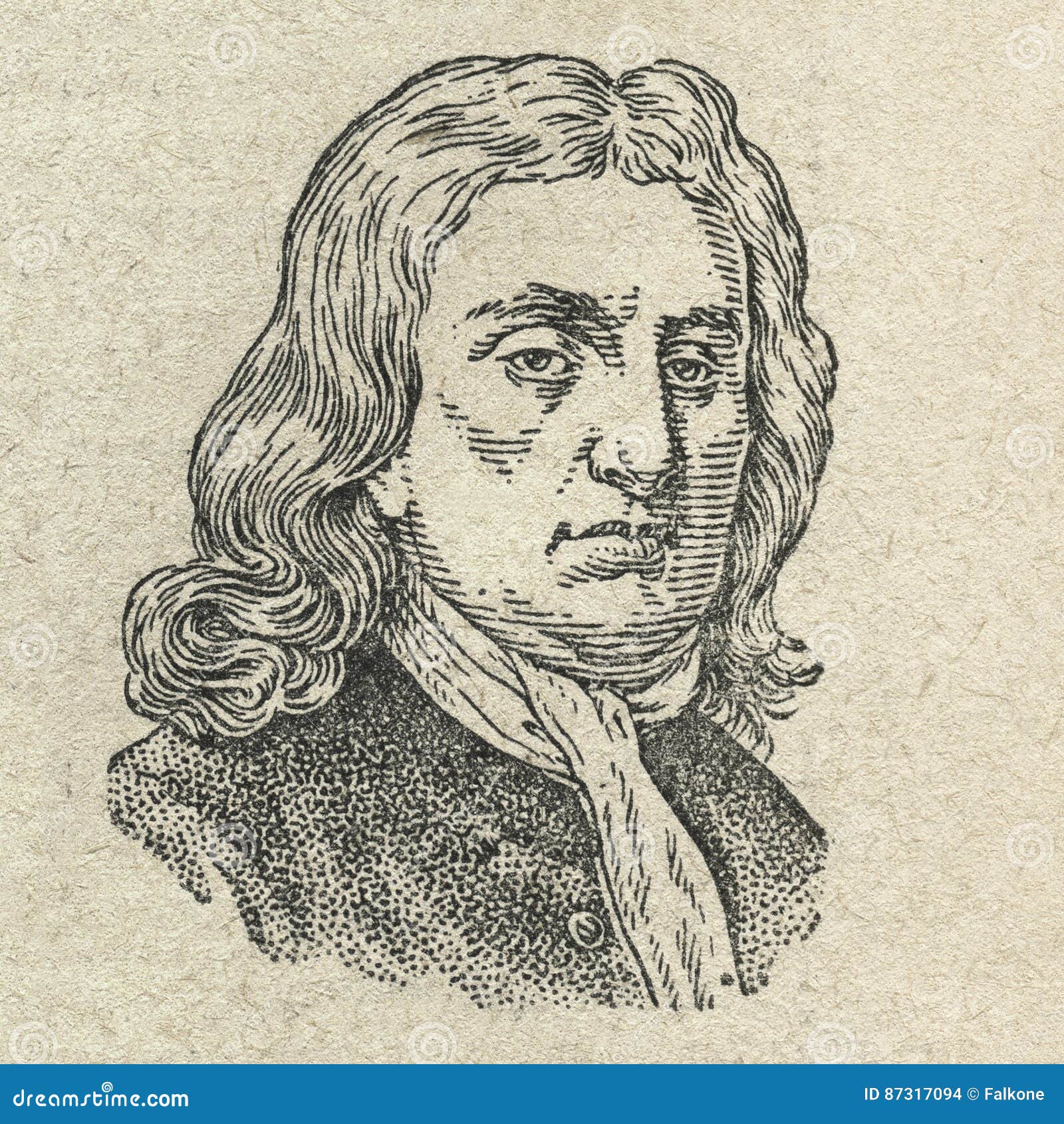 Vintage Retro Drawing Image Portrait of a Man Stock Illustration ...