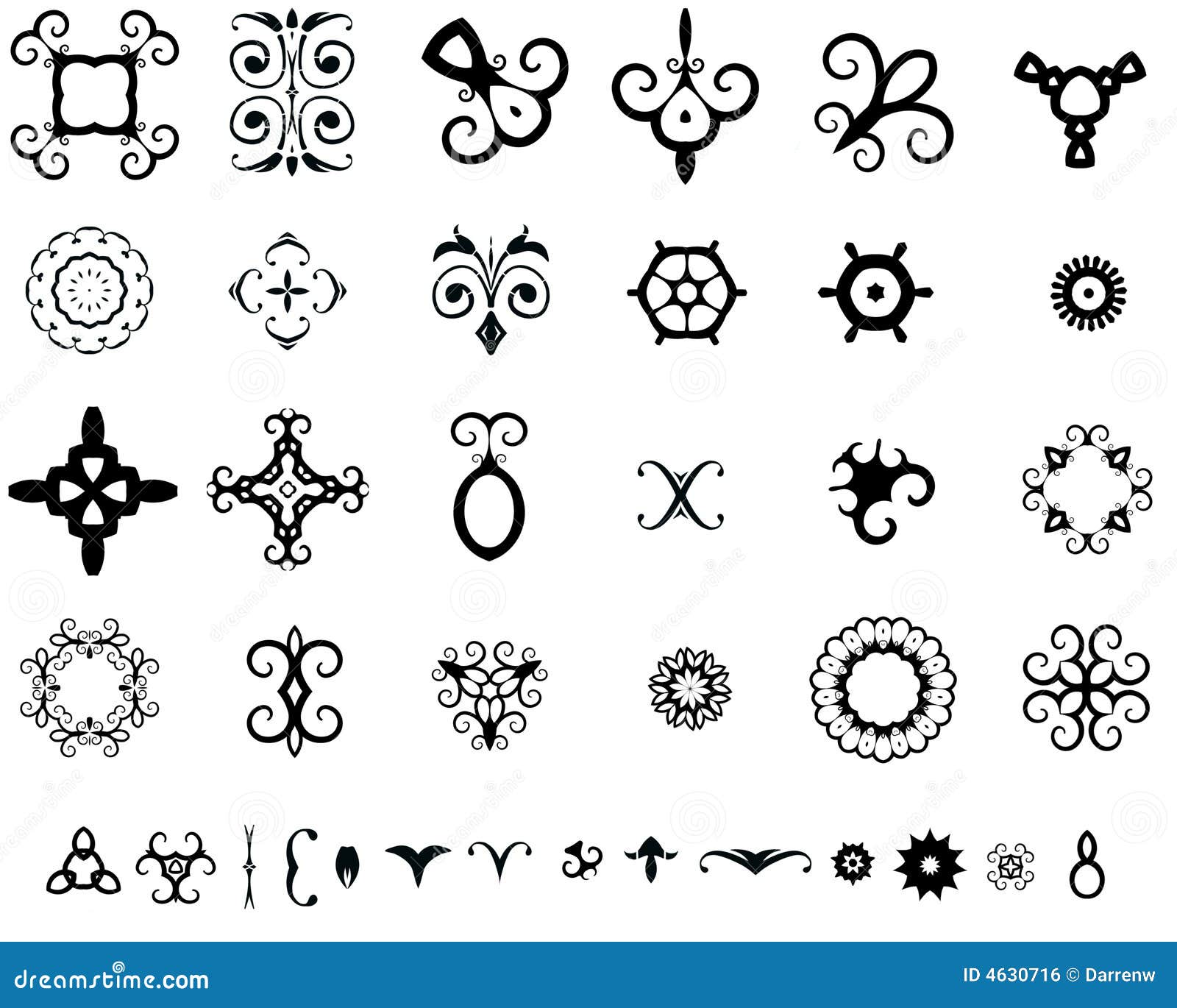 Vintage & Retro Elements Stock Illustration - Illustration of bits ...