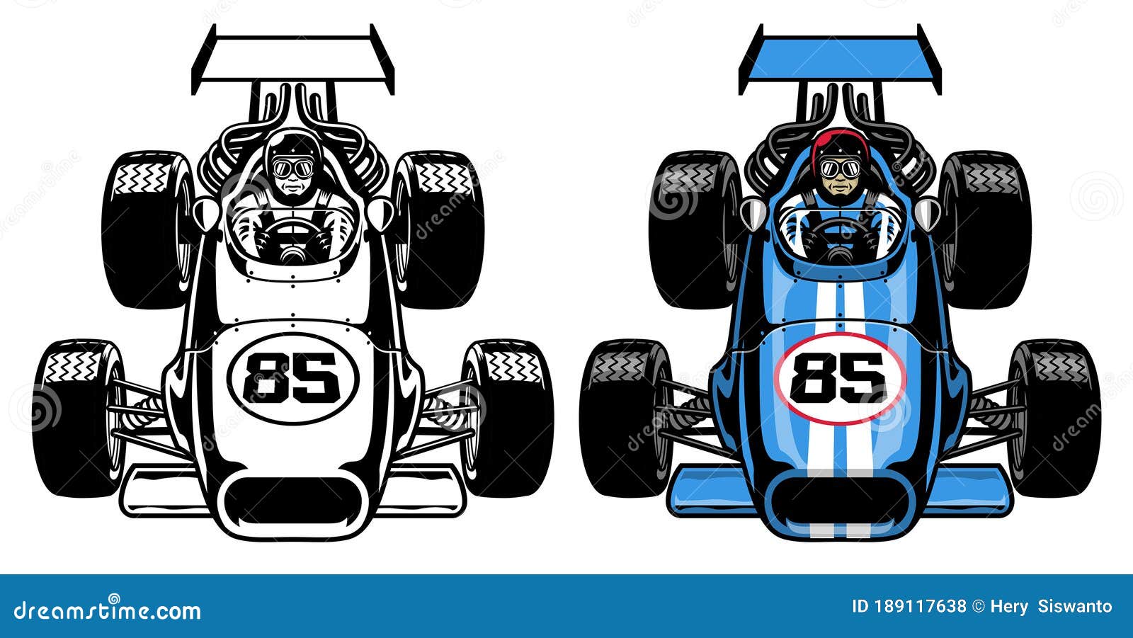 Vintage Retro Formula Race Car Stock Vector - Illustration of drag ...