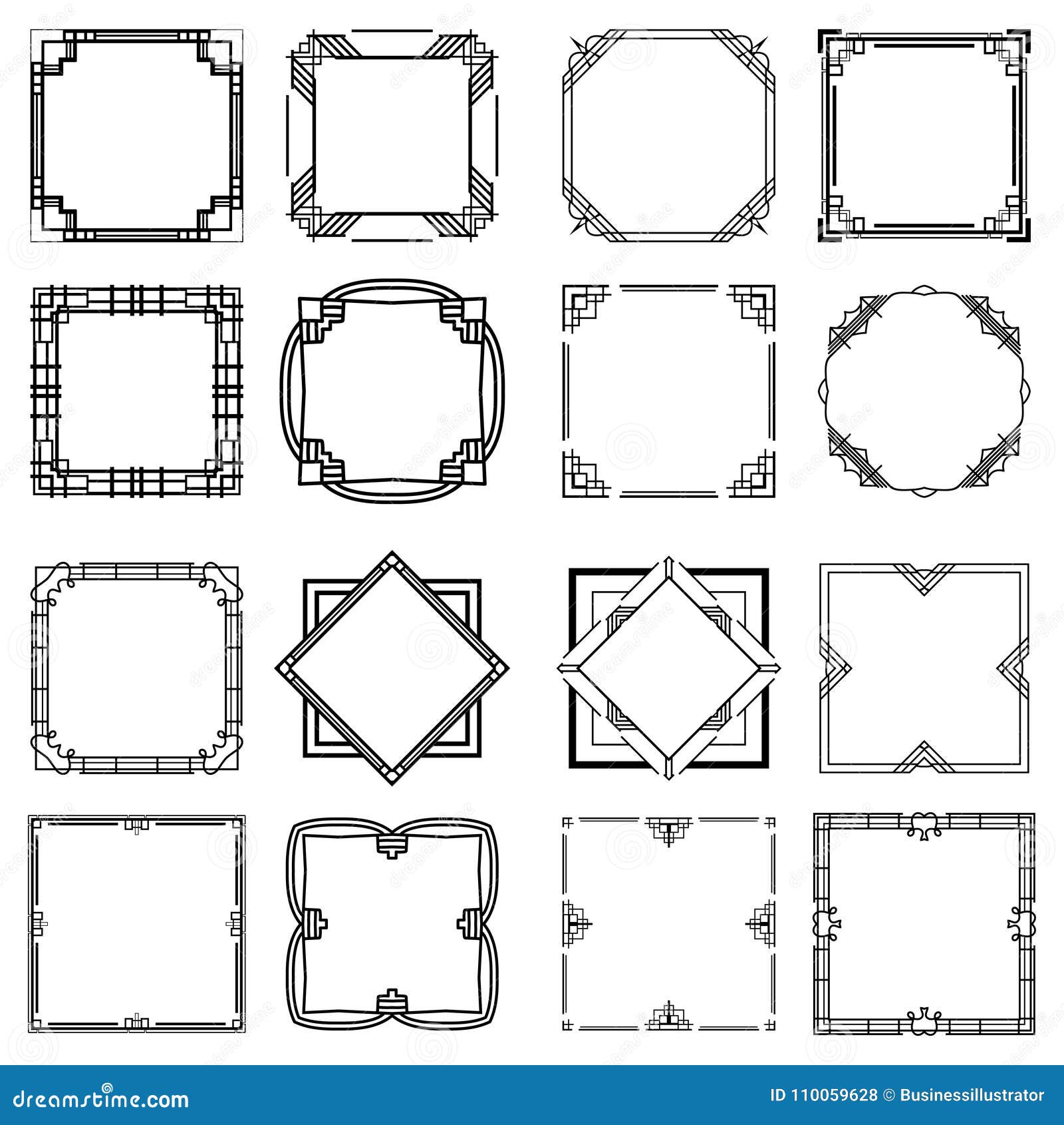 Vintage retro frames stock vector. Illustration of nouveau - 110059628