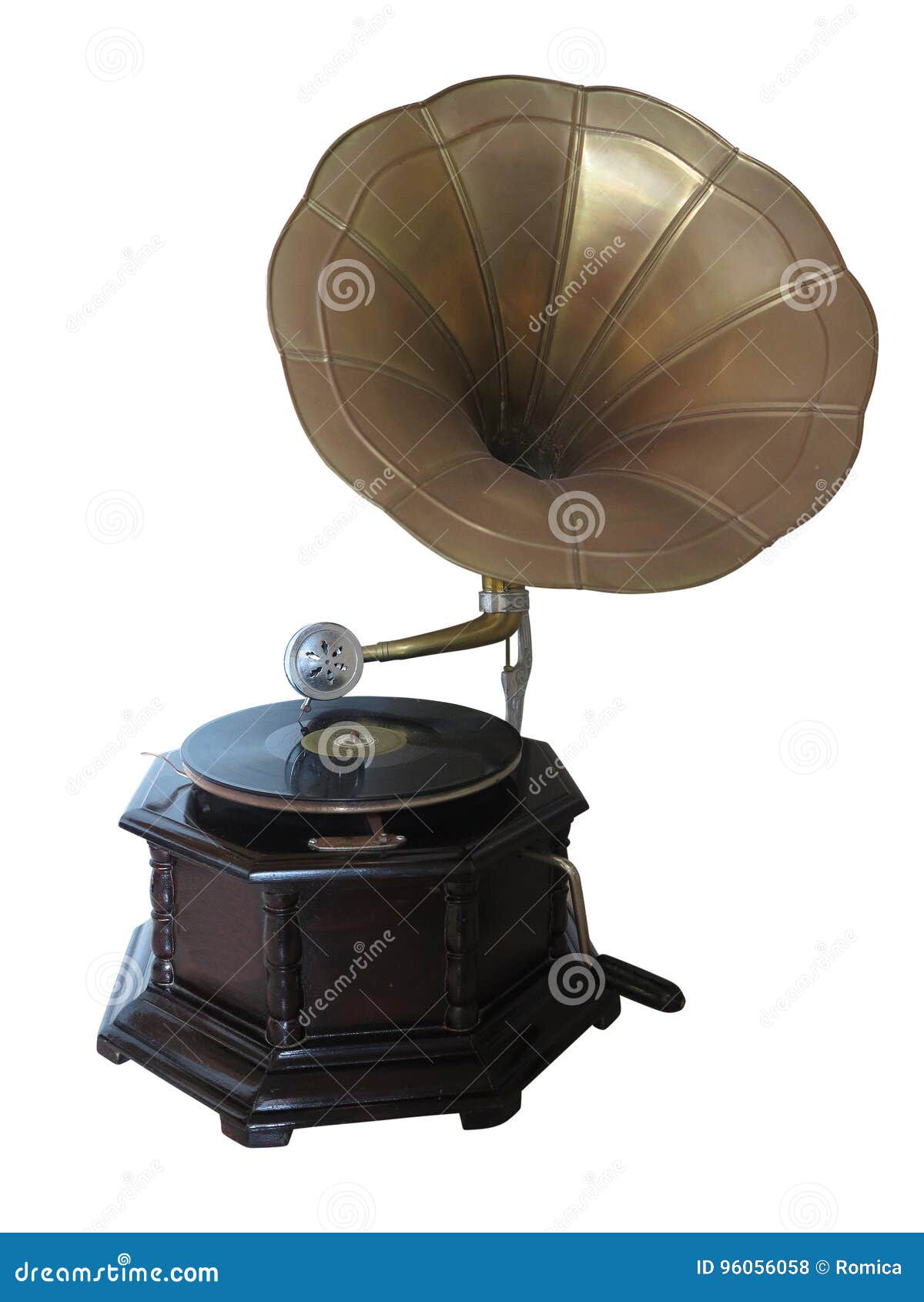 Vintage Retro Gramophone Isolated on White Stock Photo - Image of ...