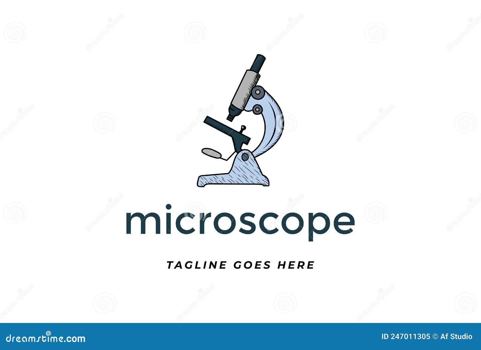 Vintage Retro Hand Drawn Microscope for Science Research Logo Design ...