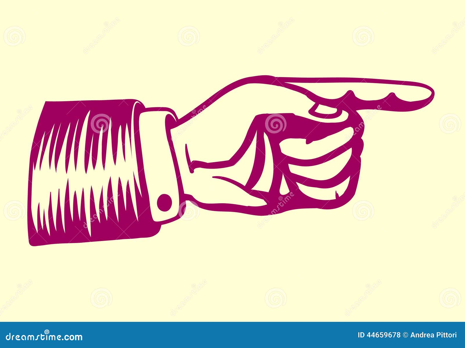 Vintage Retro Hand with Pointing Finger Illustration Stock Vector ...