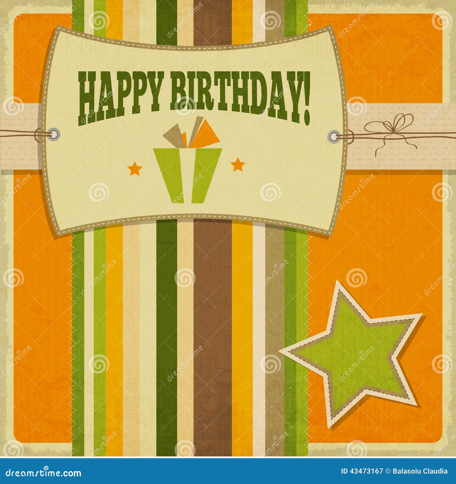 Retro Happy Birthday Surprise Party Background Cartoon Vector ...