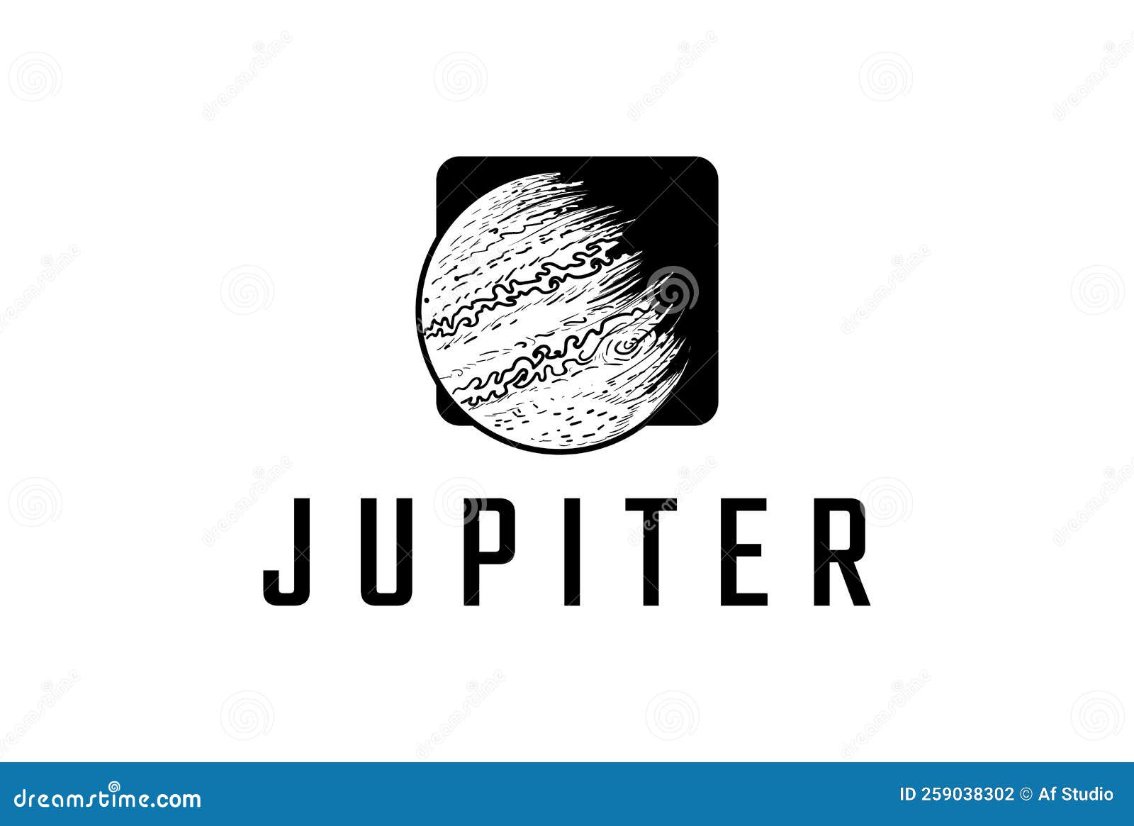 Vintage Retro Jupiter Planet Symbol for Space Science Logo Design ...