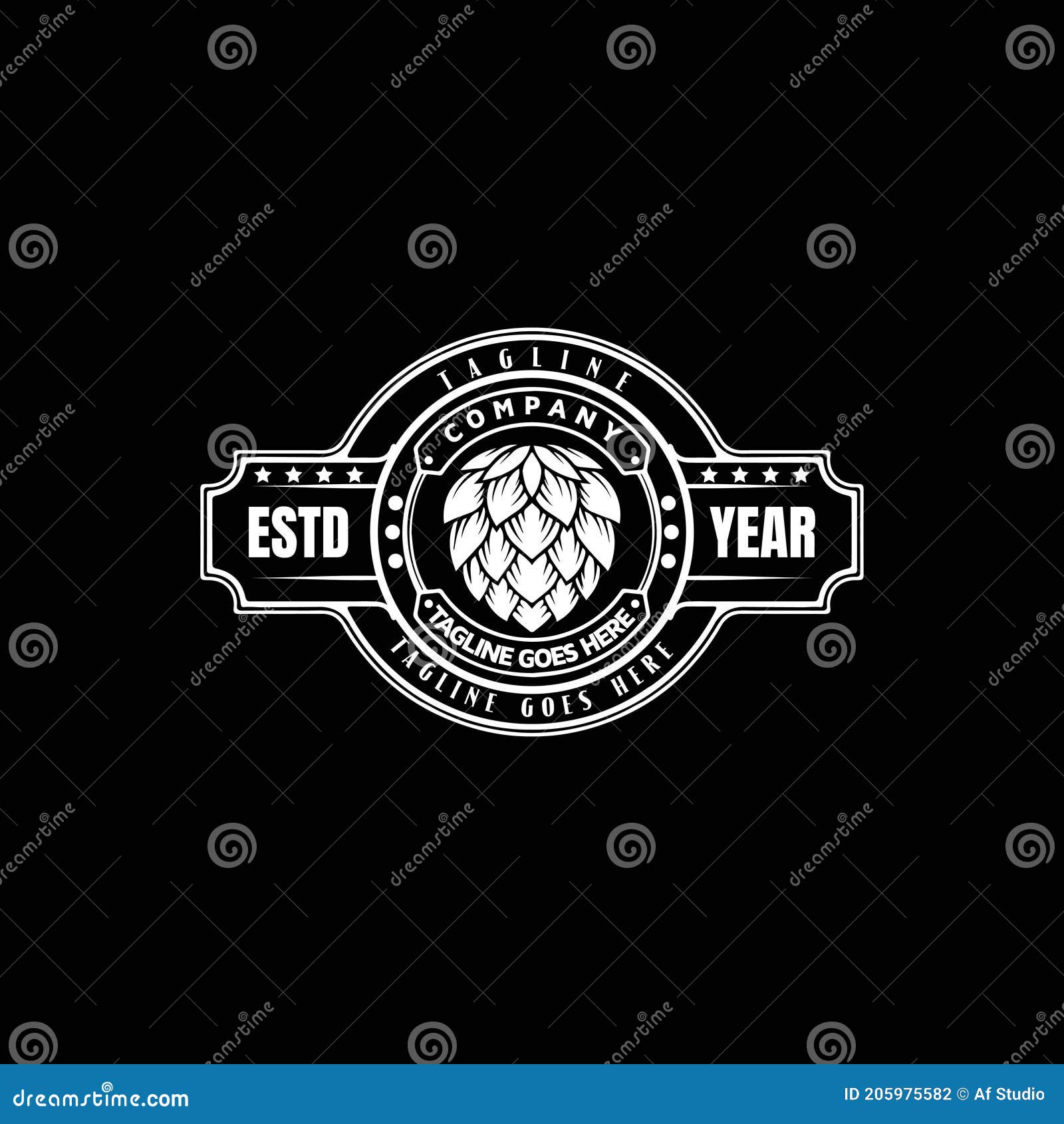 Elegant Hipster Vintage Retro Hop Hops Craft Beer Label Logo Design ...