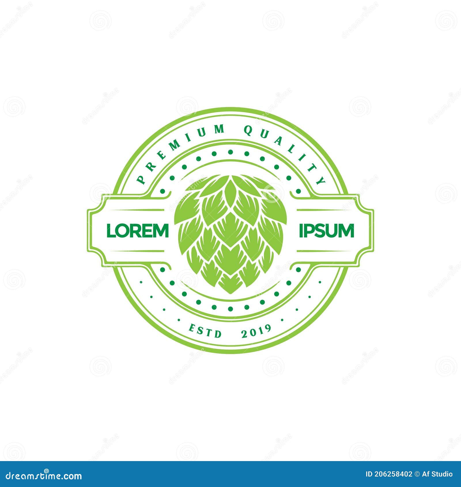 Vintage Retro Hop Hops Craft Beer Brewing Brewery Label Logo Design ...