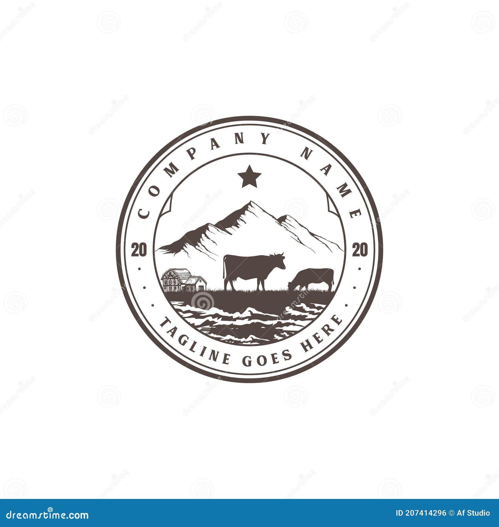 Vintage Retro Angus Cow Bull Cattle Livestock Farm Ranch Label Logo ...