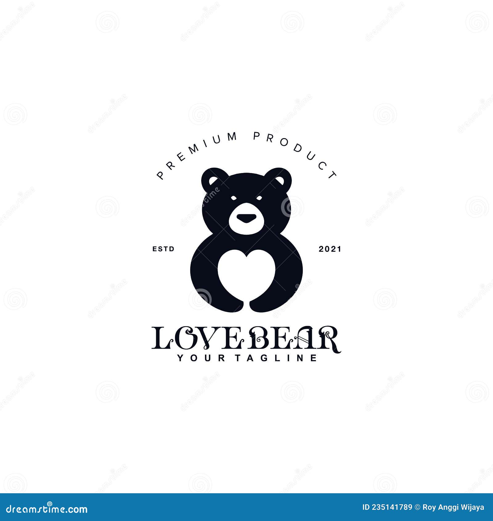 Vintage Retro Love Bear Logo Vector Design Template Inspiration Idea ...