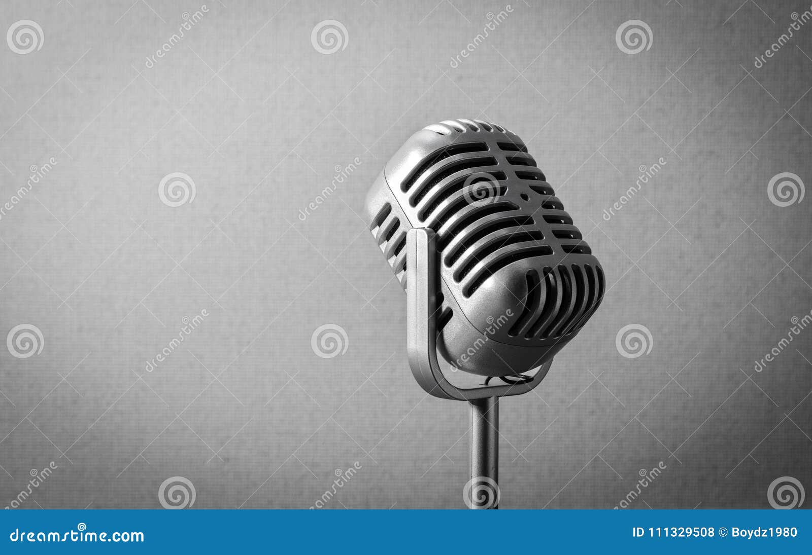 Vintage retro microphone stock photo. Image of karaoke - 111329508