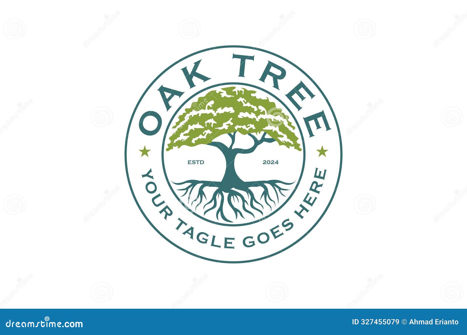 Vintage Retro Oak Tree Label Stamp Logo Vector Design Stock Vector ...
