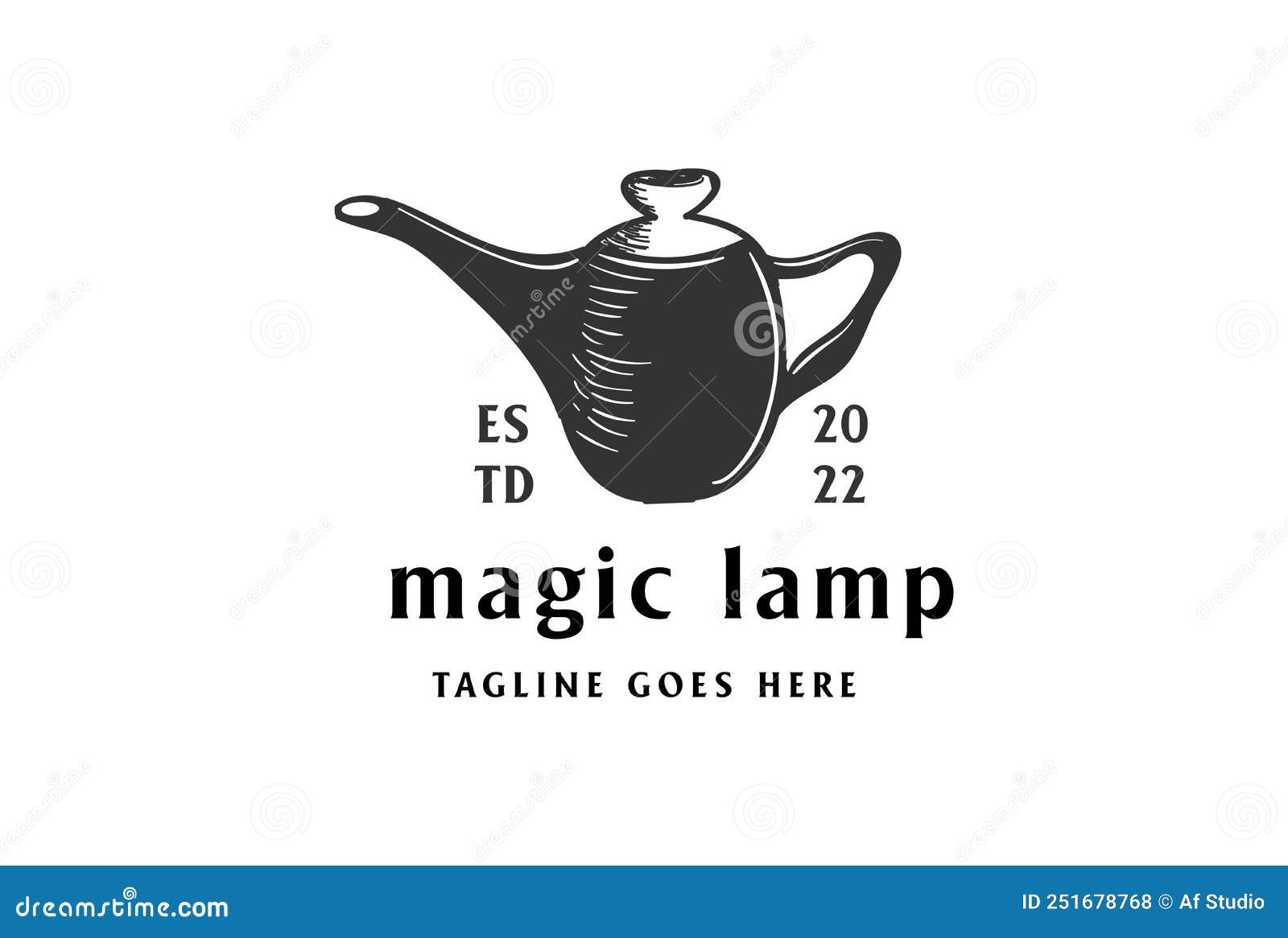 Vintage Retro Old Magic Aladdin Lamp Logo Design Vector Stock Vector ...