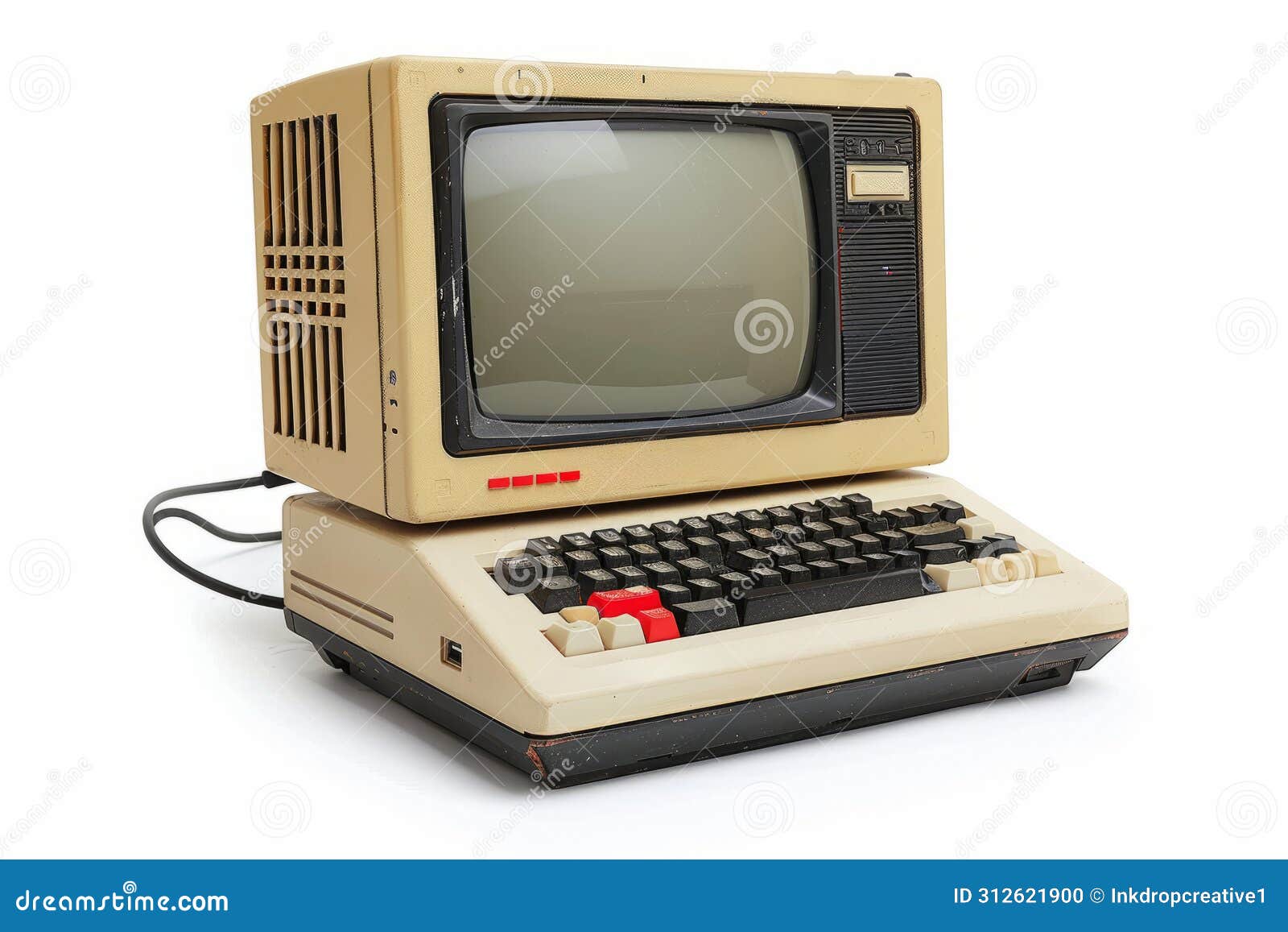 A Vintage Retro Personal Computer Monitor Stock Photo - Image of office ...