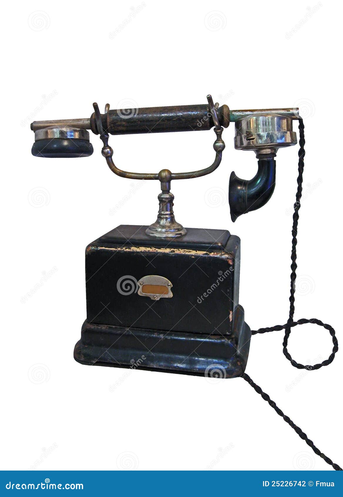 Vintage Retro Phone with Cable Isolated, Stock Photo - Image of ...