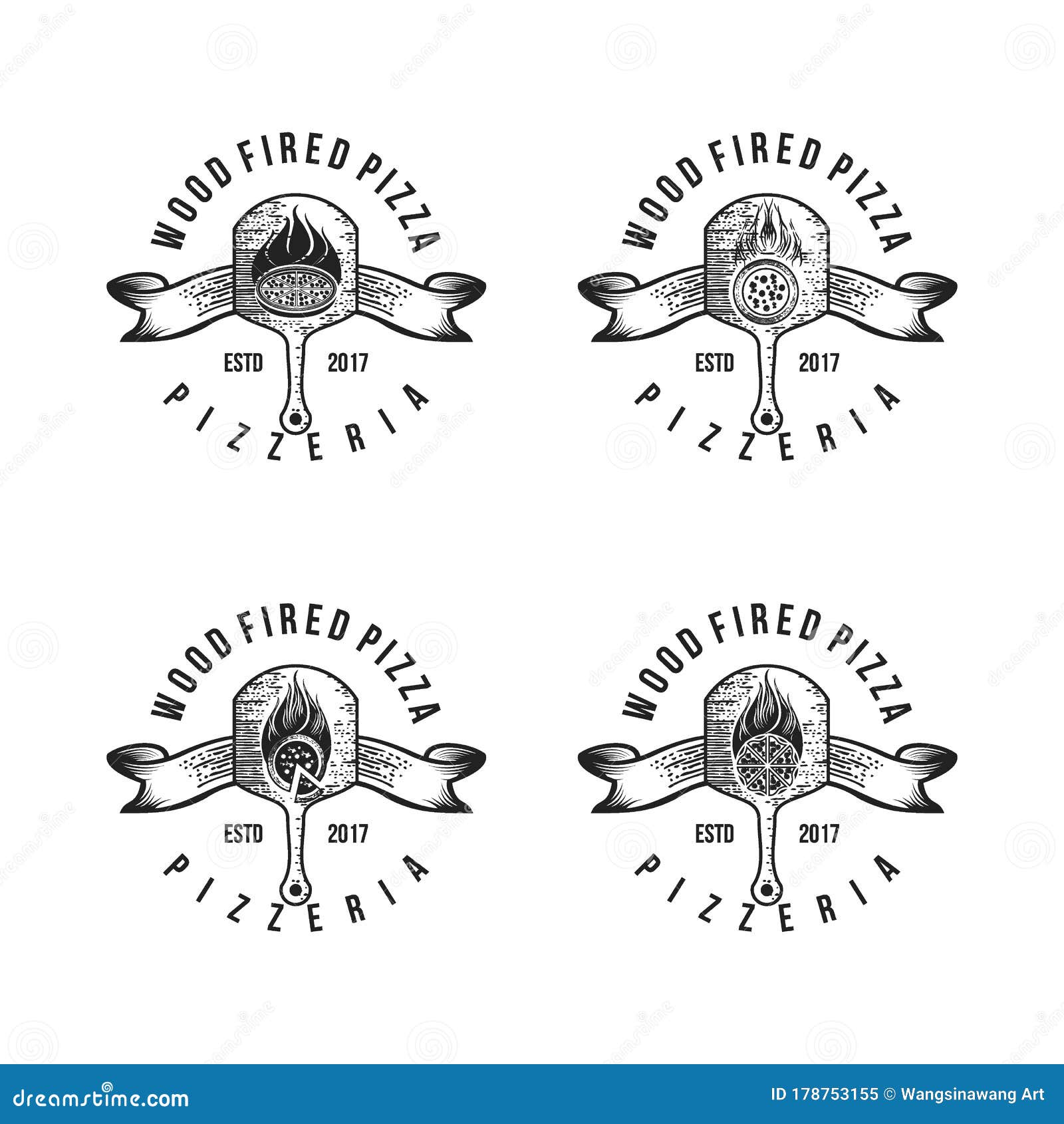 Retro Pizza Menu Card Design. Vector Illustration | CartoonDealer.com ...