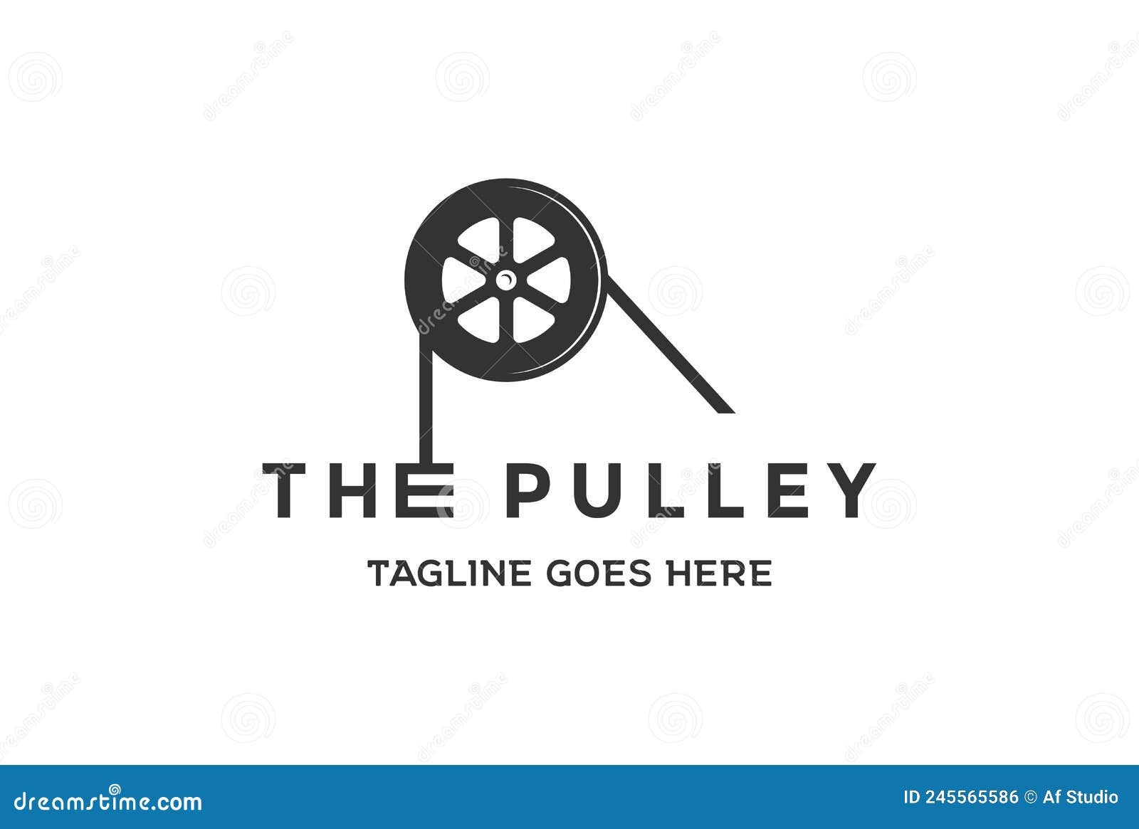 Vintage Retro Pulley for Heavy Industry or Export Import Logo Design ...