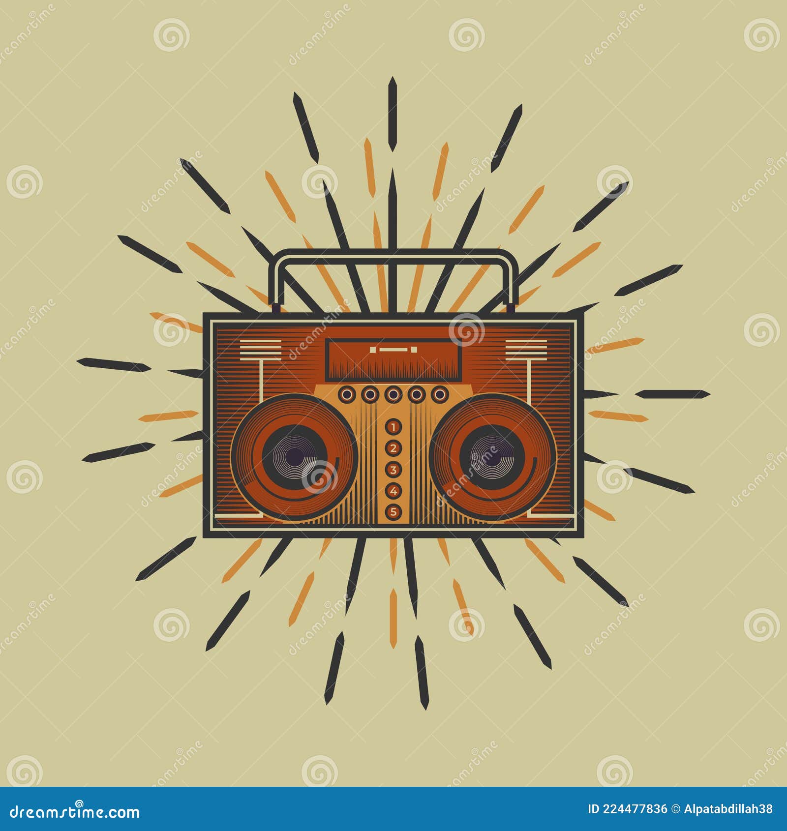 Vintage/Retro Radio Vector Design Stock Illustration - Illustration of ...
