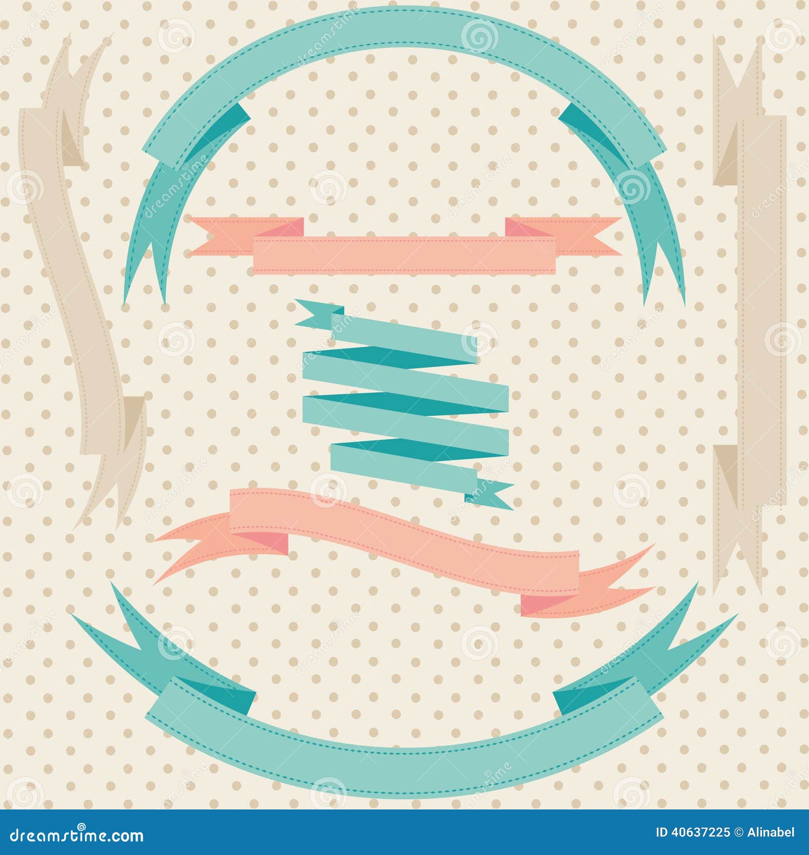 Vintage Retro Ribbons in Vintage Style Stock Vector - Illustration of ...