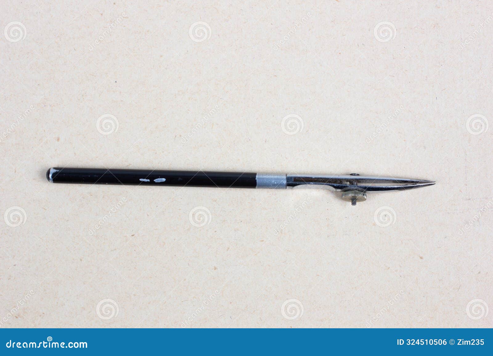 Vintage Retro Ruling Pen on Paper Stock Photo - Image of measuring ...