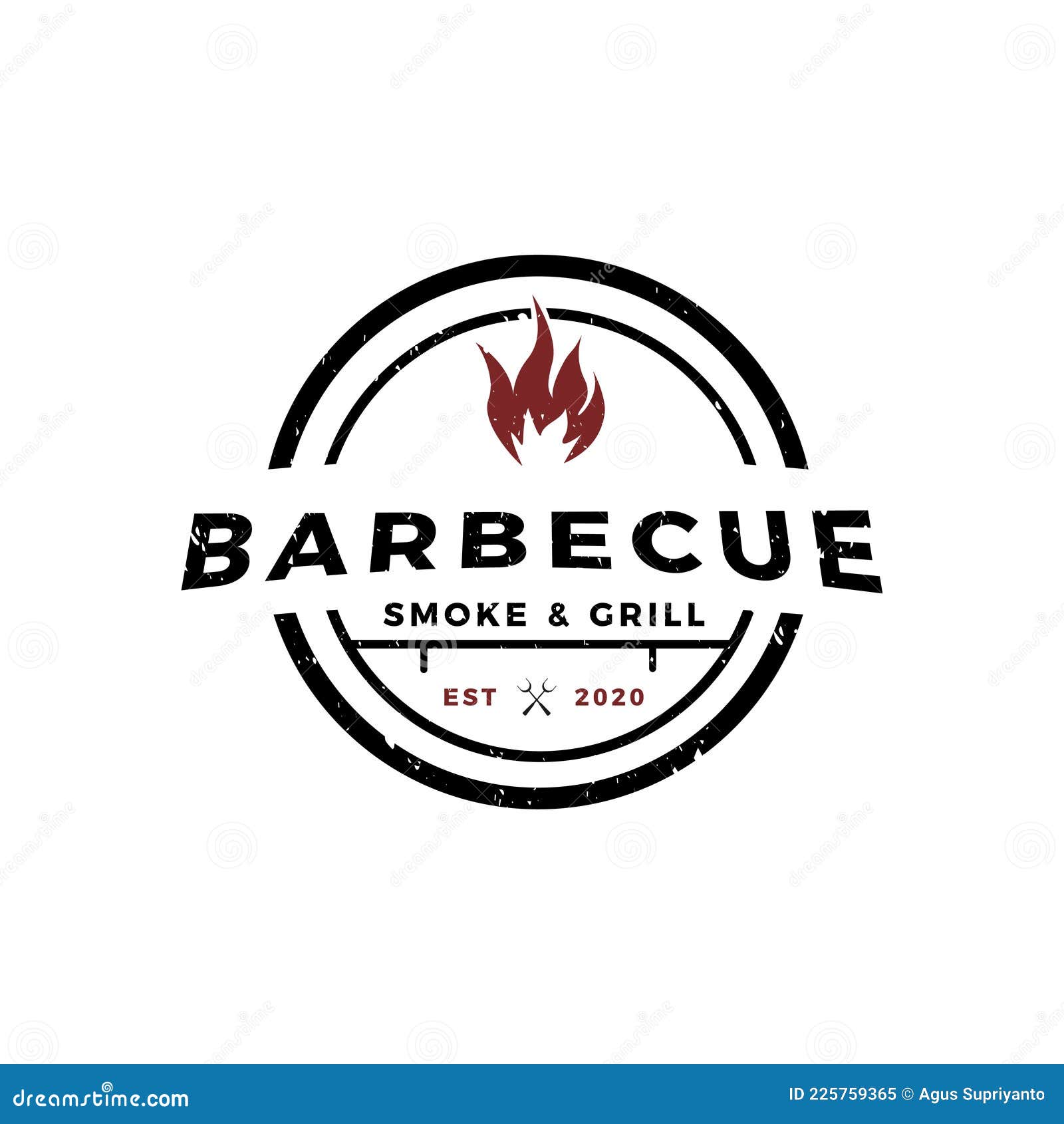 Vintage Retro Rustic BBQ Grill Barbecue Labels Barbeque Labels Logo ...