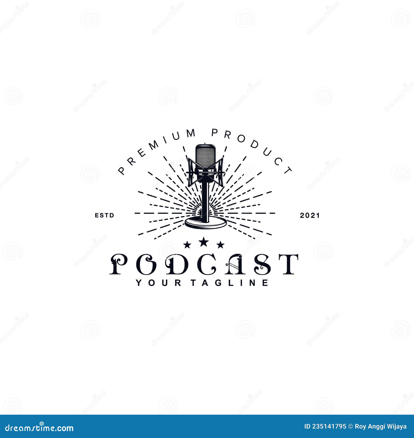 Vintage Retro Rustic Podcast Logo Vector Design Template Inspiration ...