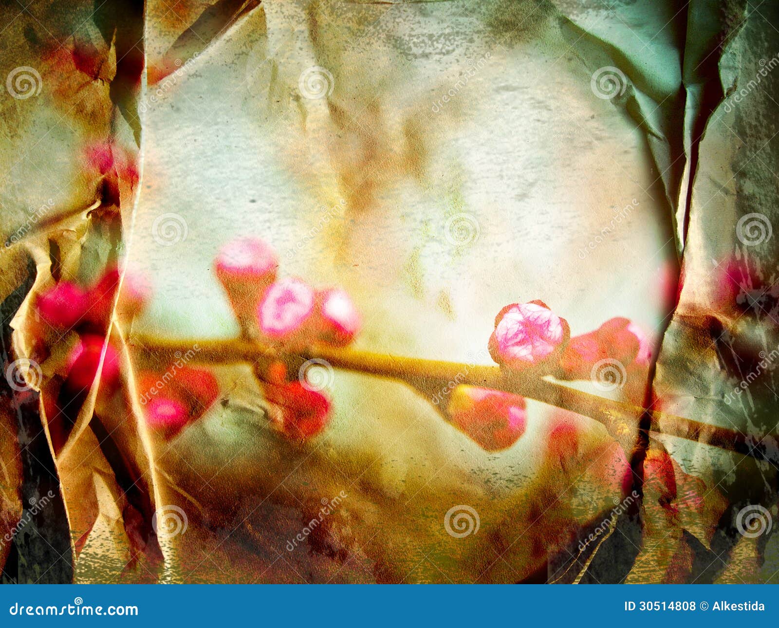 Vintage Retro Spring Flowers with Buds Stock Illustration ...