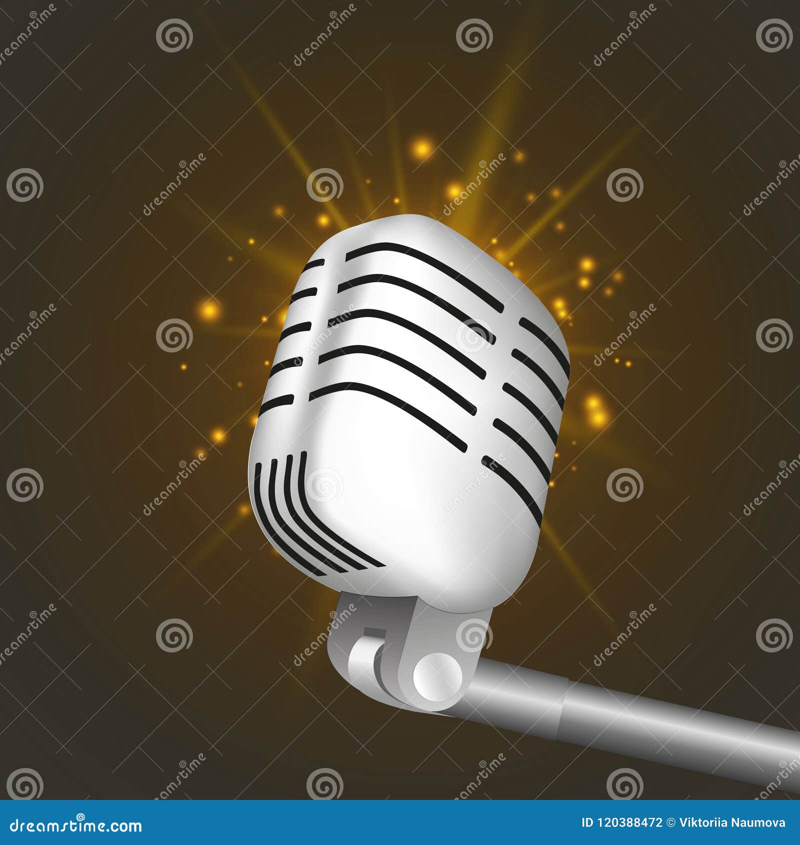 Vintage Retro Stage Microphone - Web Icon. Old Technology Object ...