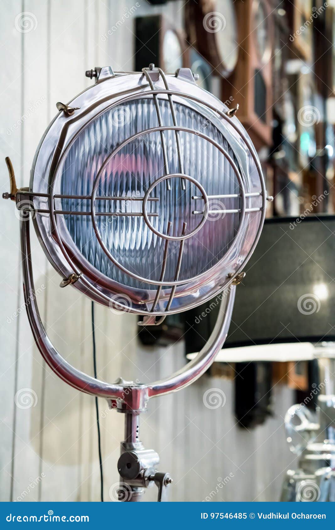 Vintage Retro Stainless Spot Light Stock Image - Image of light, cinema ...