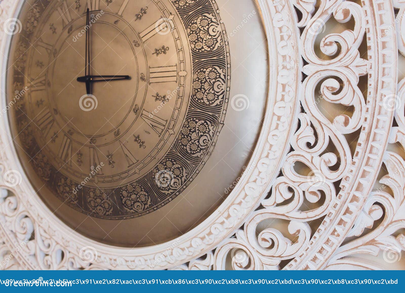 Vintage Retro Style Clock on a Wall. Stock Photo - Image of business ...