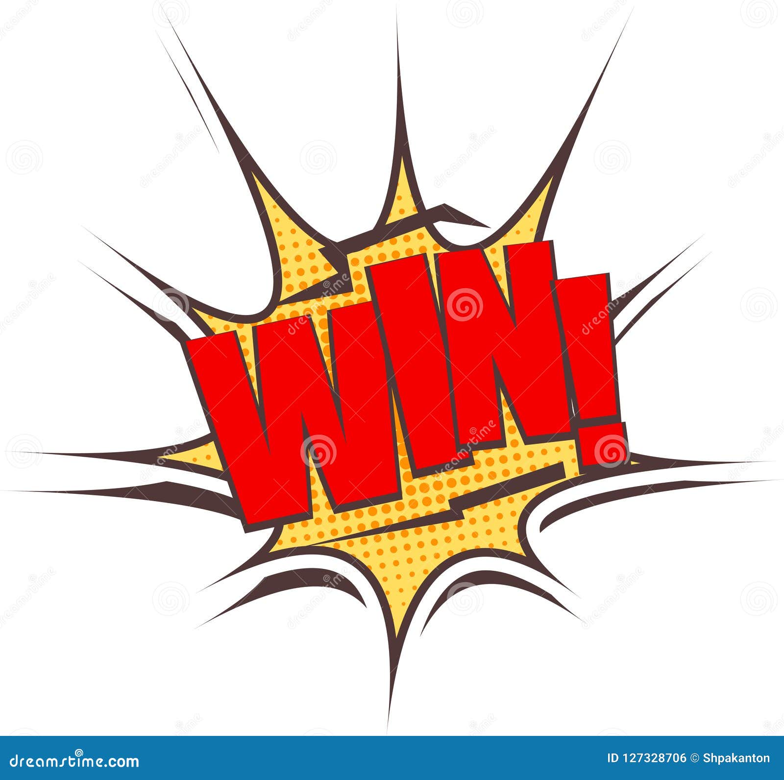 Vintage, Retro Style Comic Speech Bubble with Caption Win! Stock ...