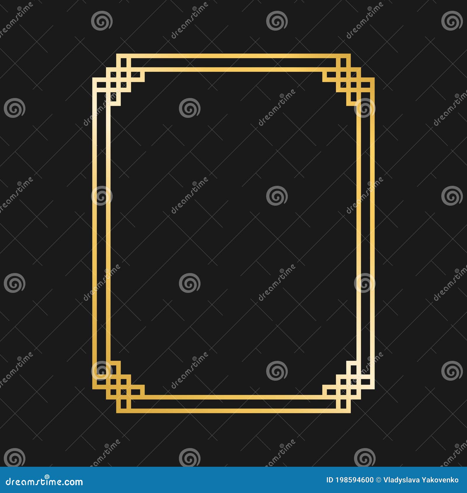 Vintage Retro Style Invitation in Art Deco. Art Deco Border and Frame ...