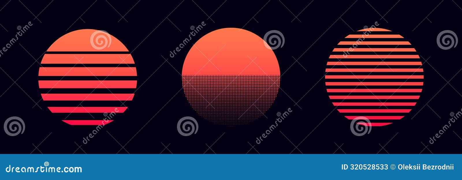 Vintage Retro Sun Circle . Vector Sunset Sunrise Logo Design. Stock ...