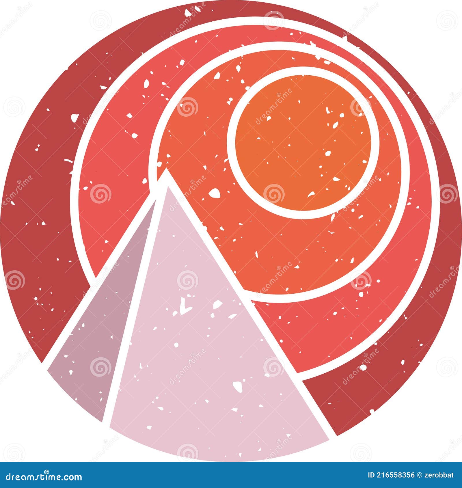 Vintage Sun Retro Sunset Circle Sunrise Art Clip Illustration Stock ...