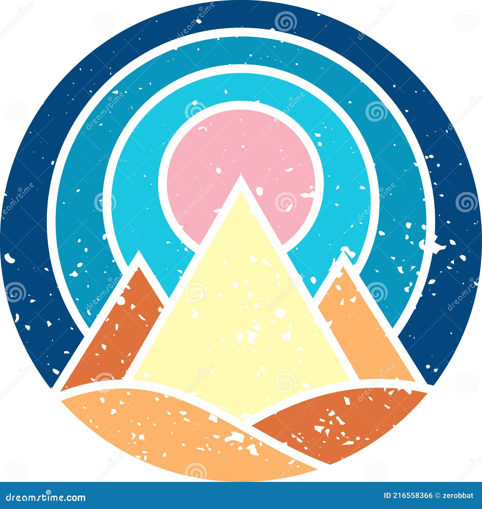 Vintage Sun Retro Sunset Circle Sunrise Art Clip Illustration Stock ...