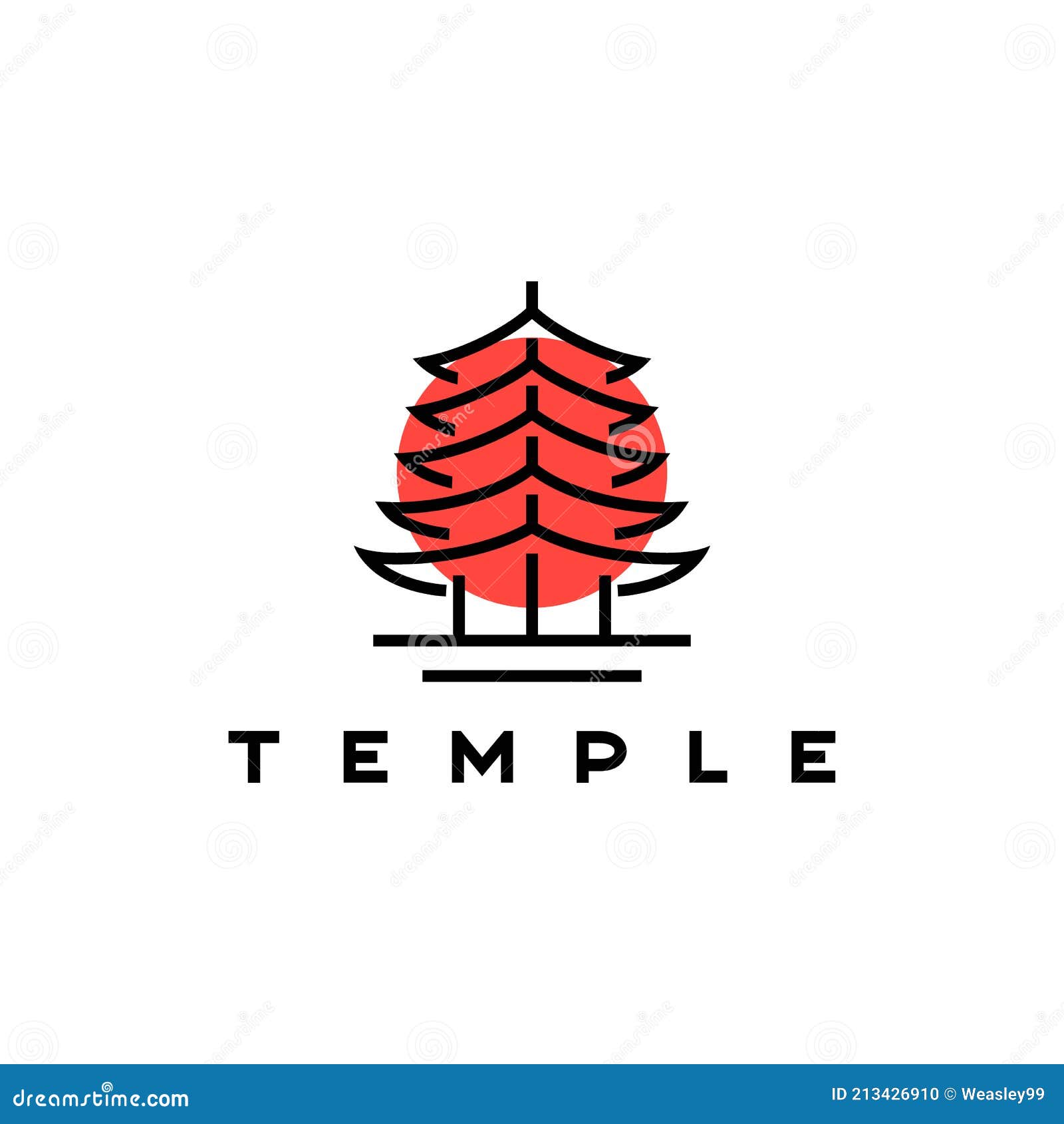 Vintage Retro Temple Logo Design Illustration Template Stock Vector ...