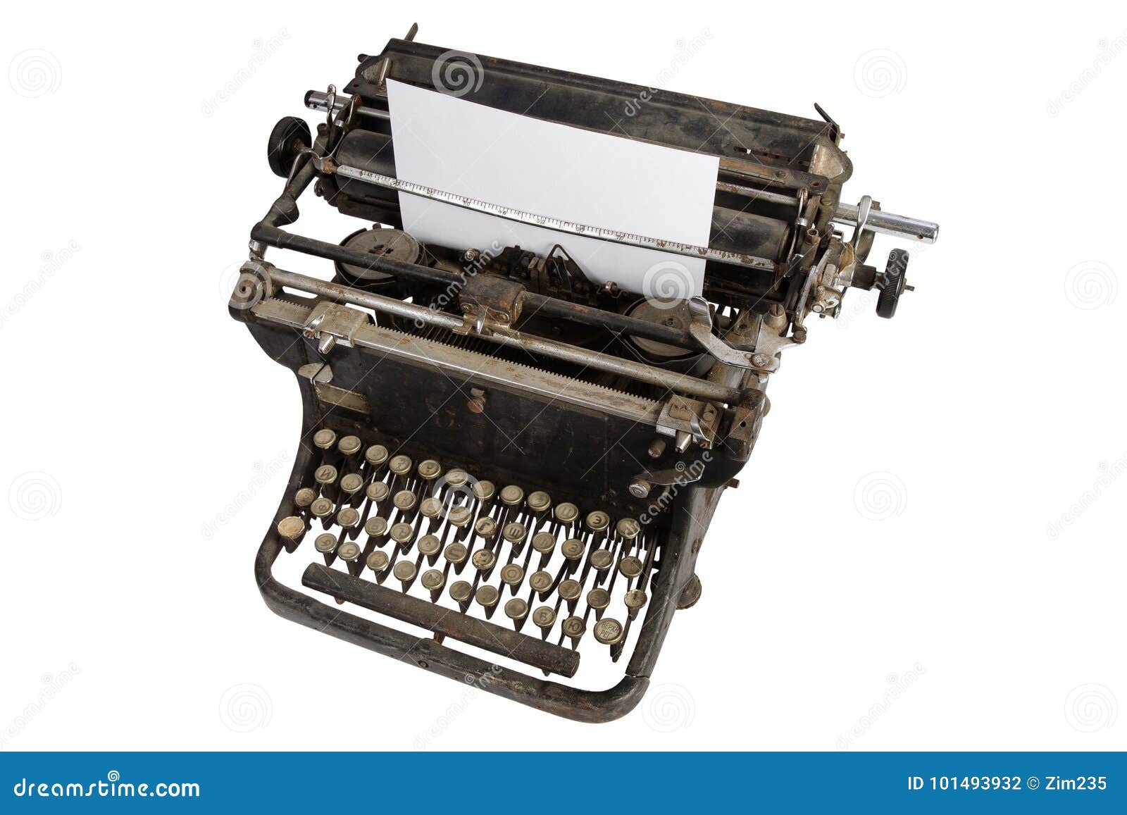 Vintage retro typewriter stock photo. Image of isolated - 101493932