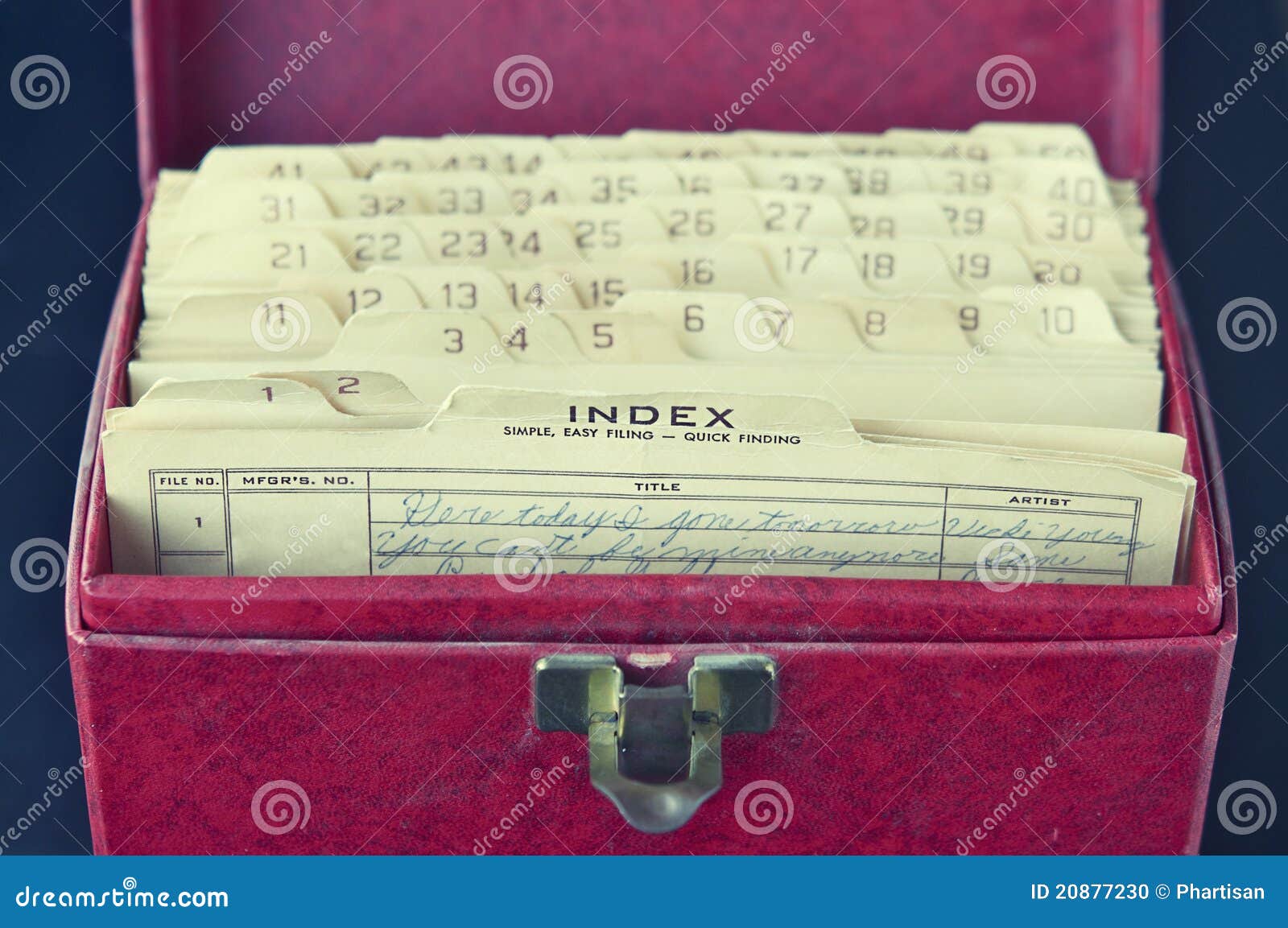 Vintage Retro Vinyl Storage Box & Index Cards Stock Photo - Image of ...