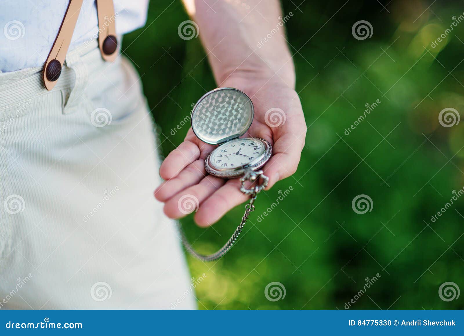 Vintage Retro Watches on Hand of Old Fashioned Man. Stock Photo - Image ...
