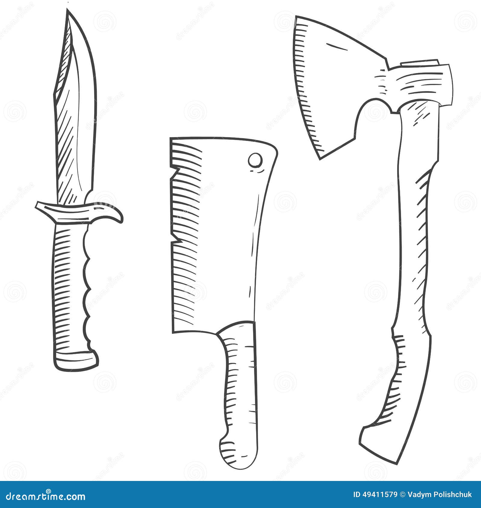 Vintage Retro Weapon: Knife, Axe Stock Vector - Illustration of group ...