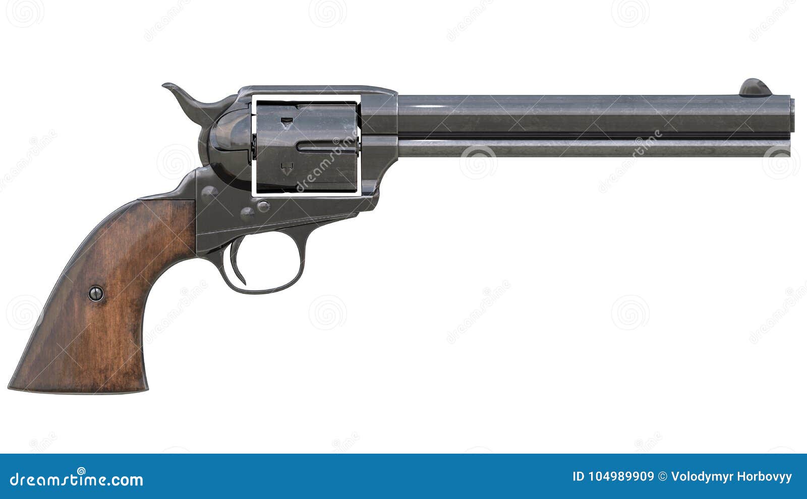 Revolver Isolated On A White Background Side View Royalty-Free Cartoon ...