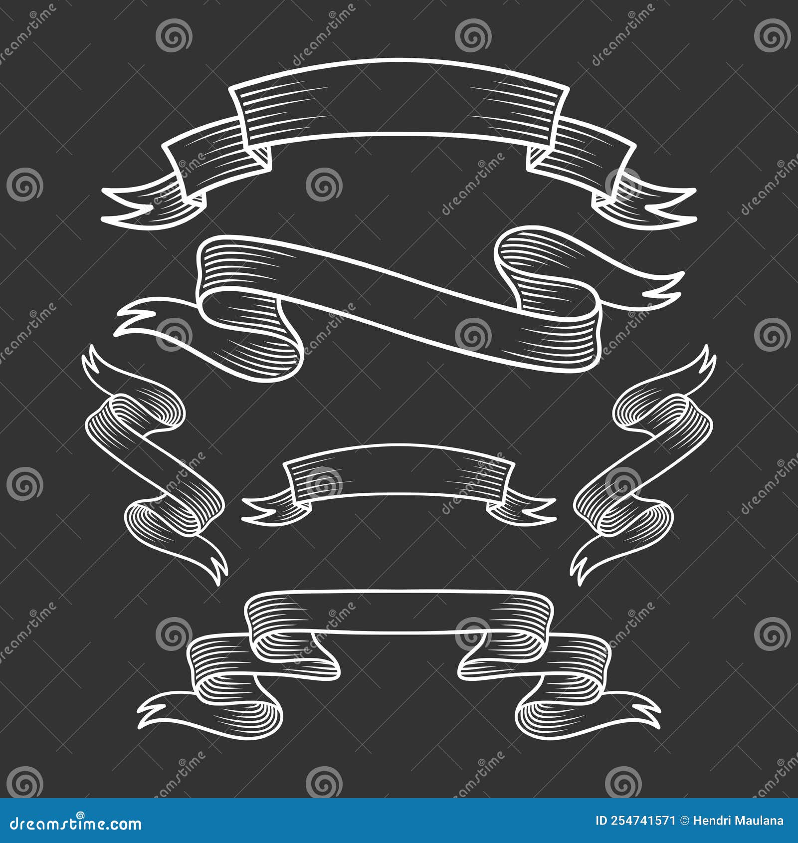 Vintage Ribbon Banners or Labels Vector Collection Stock Vector ...
