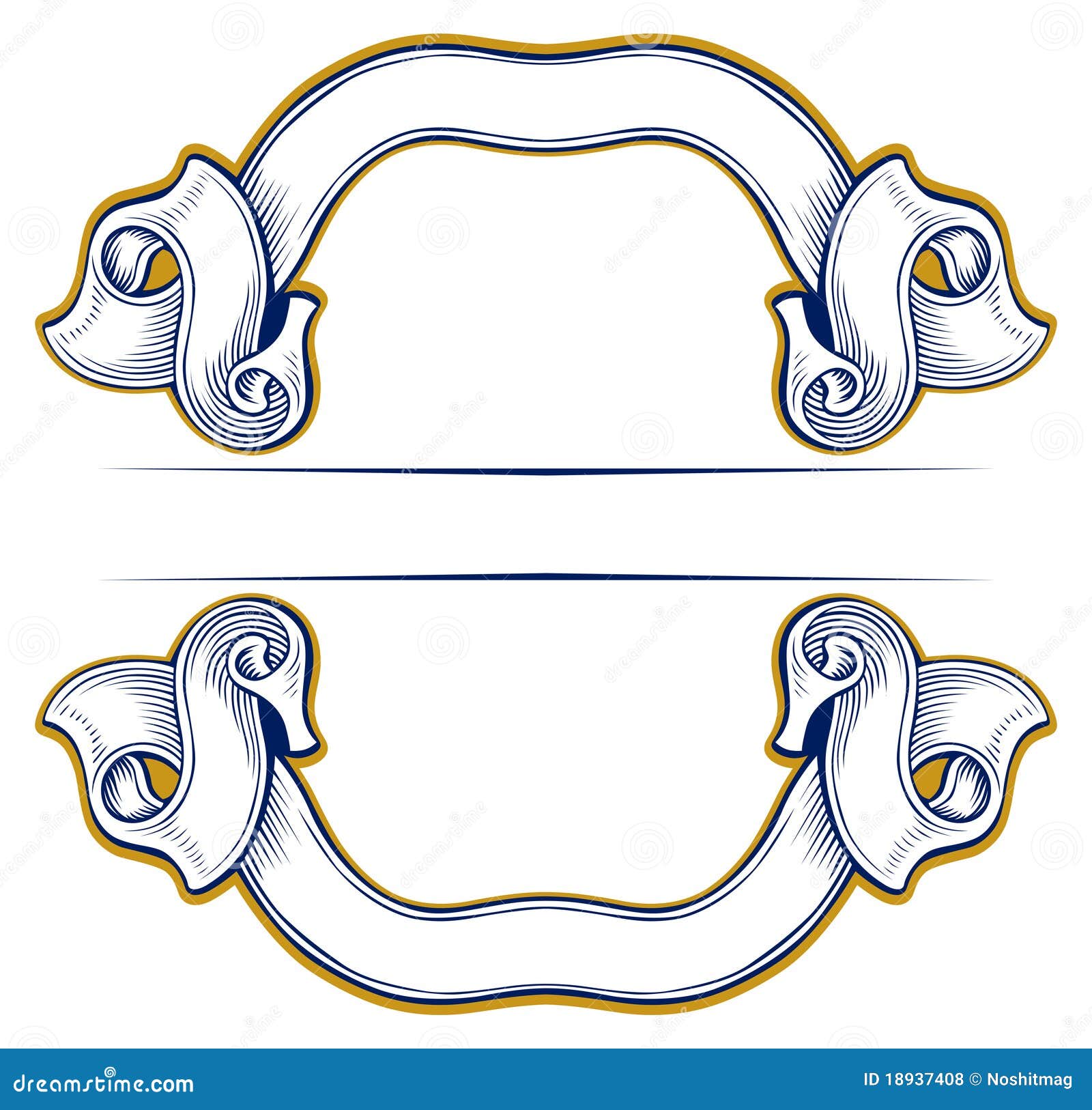Vintage ribbon emblem stock vector. Illustration of victorian - 18937408