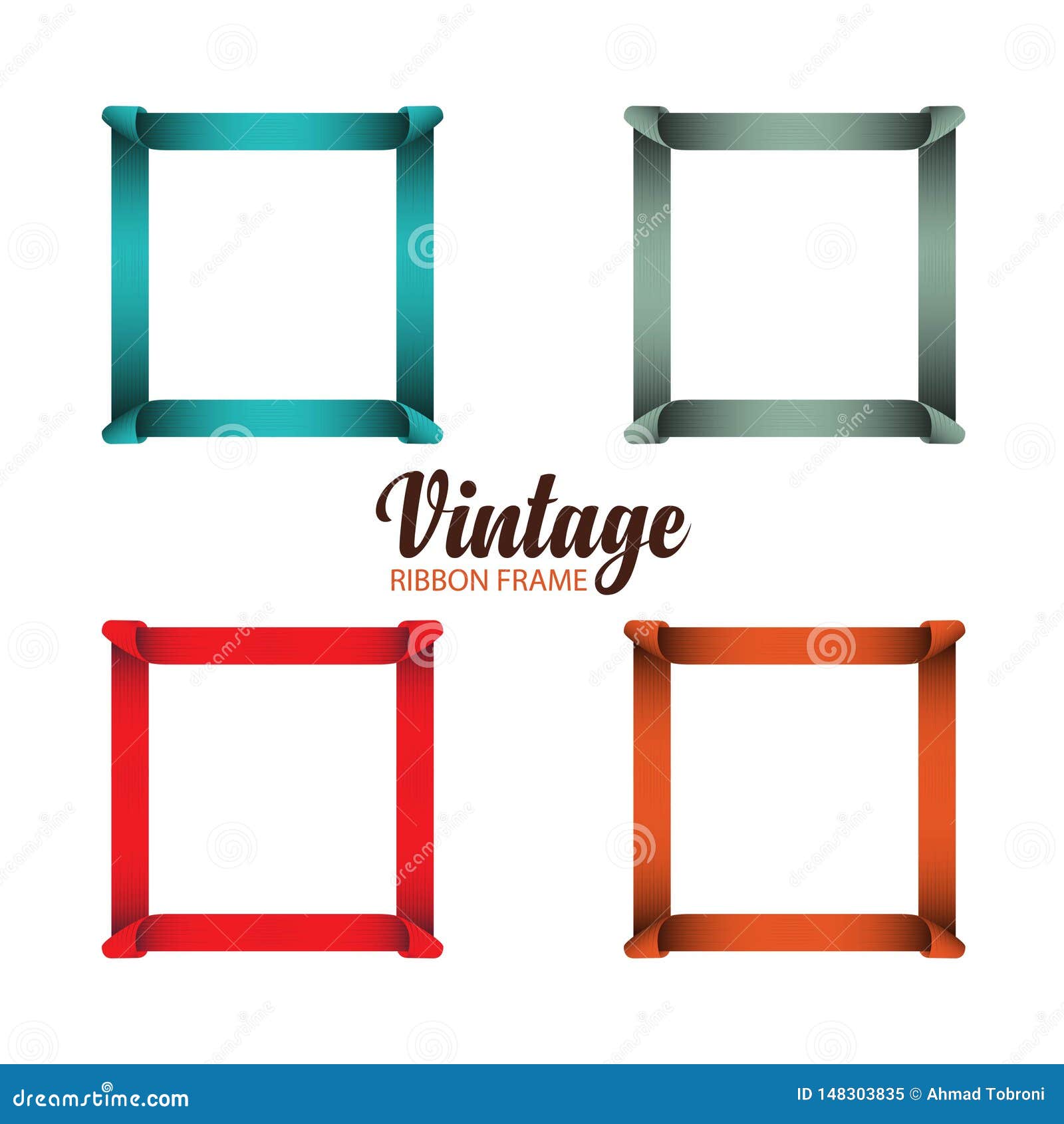 Vintage Ribbon Frame Vector Template Design Illustration Stock Vector ...