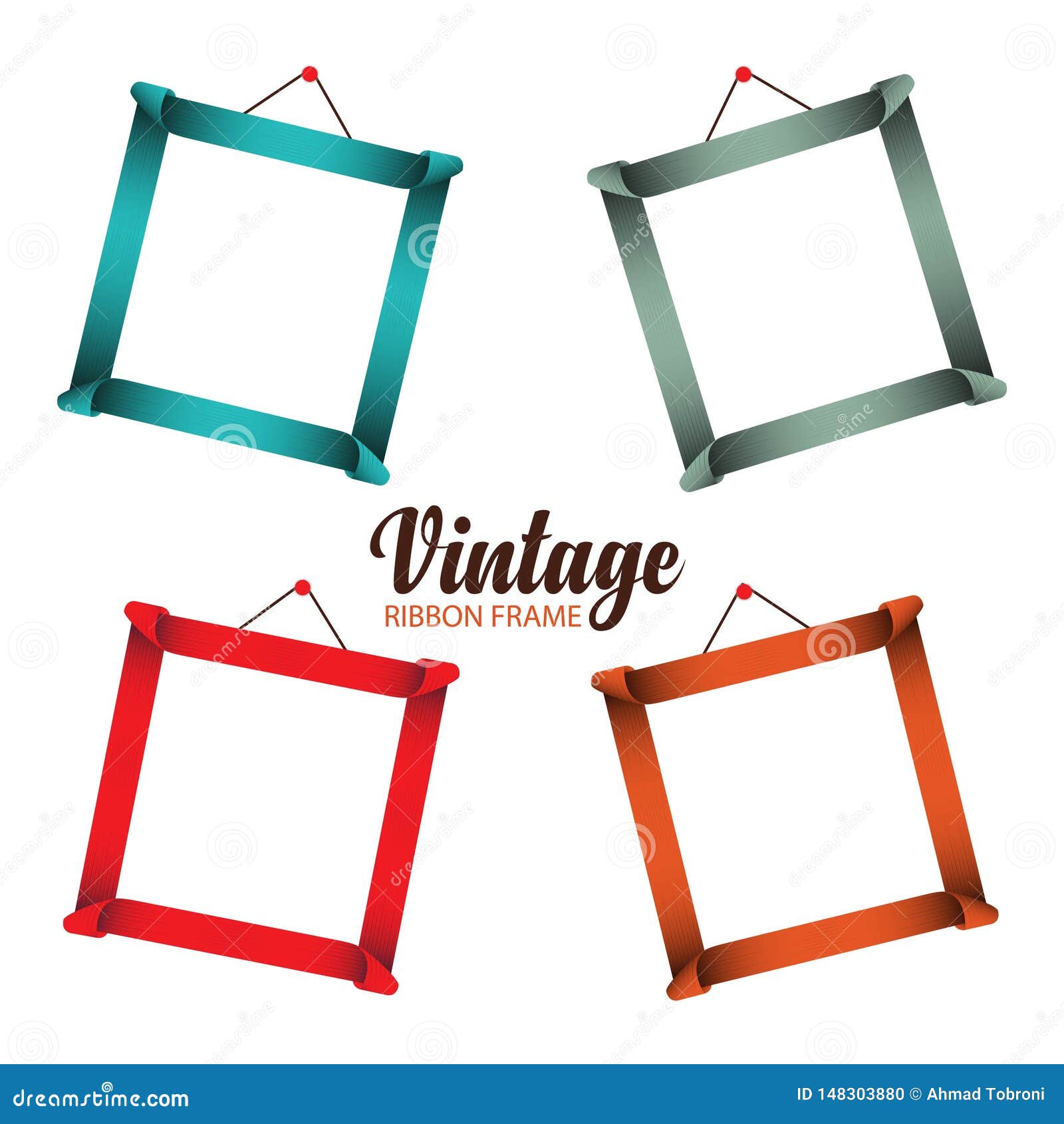 Vintage Ribbon Frame Vector Template Design Illustration Stock Vector ...