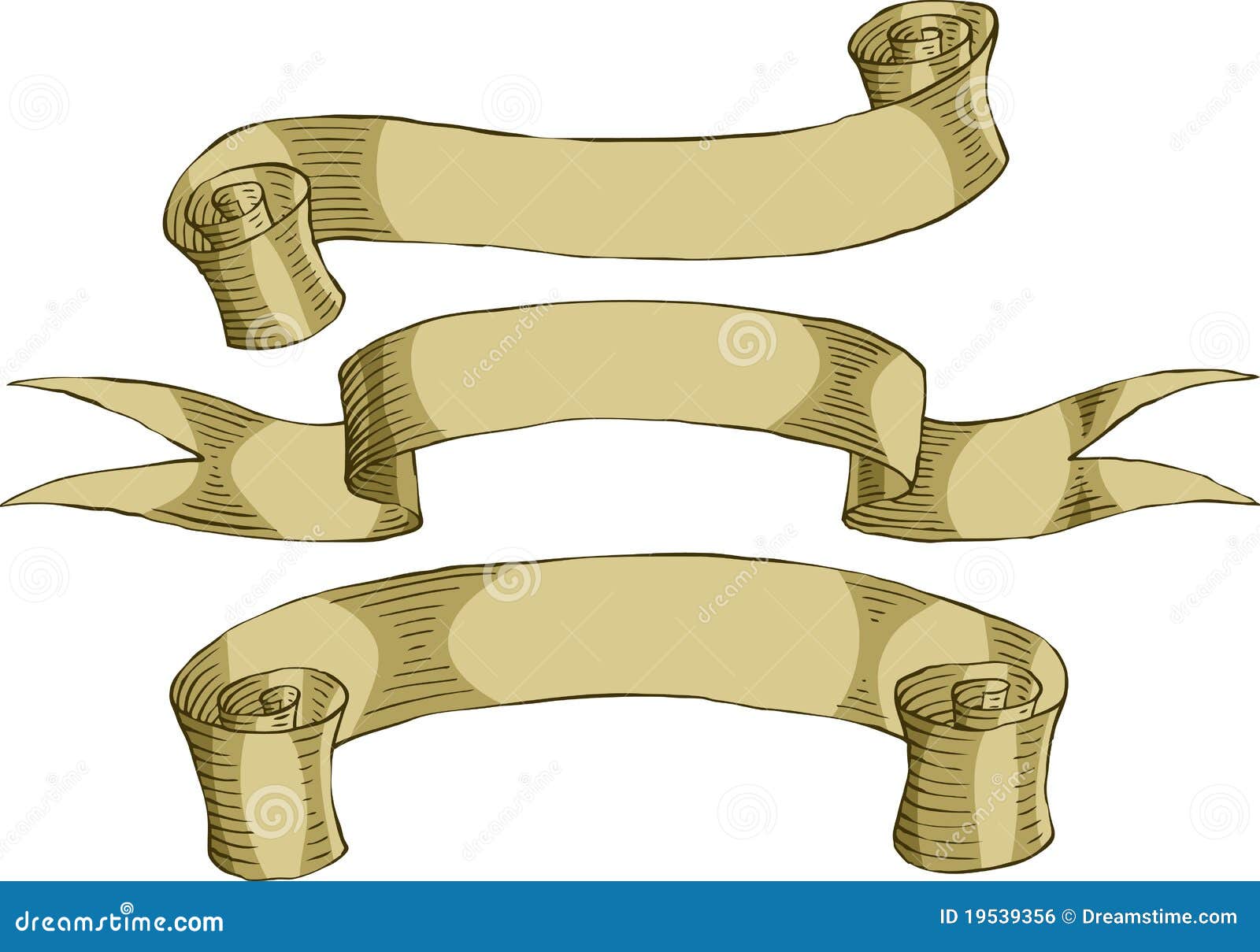 Vintage ribbons stock vector. Illustration of twirl, element - 19539356