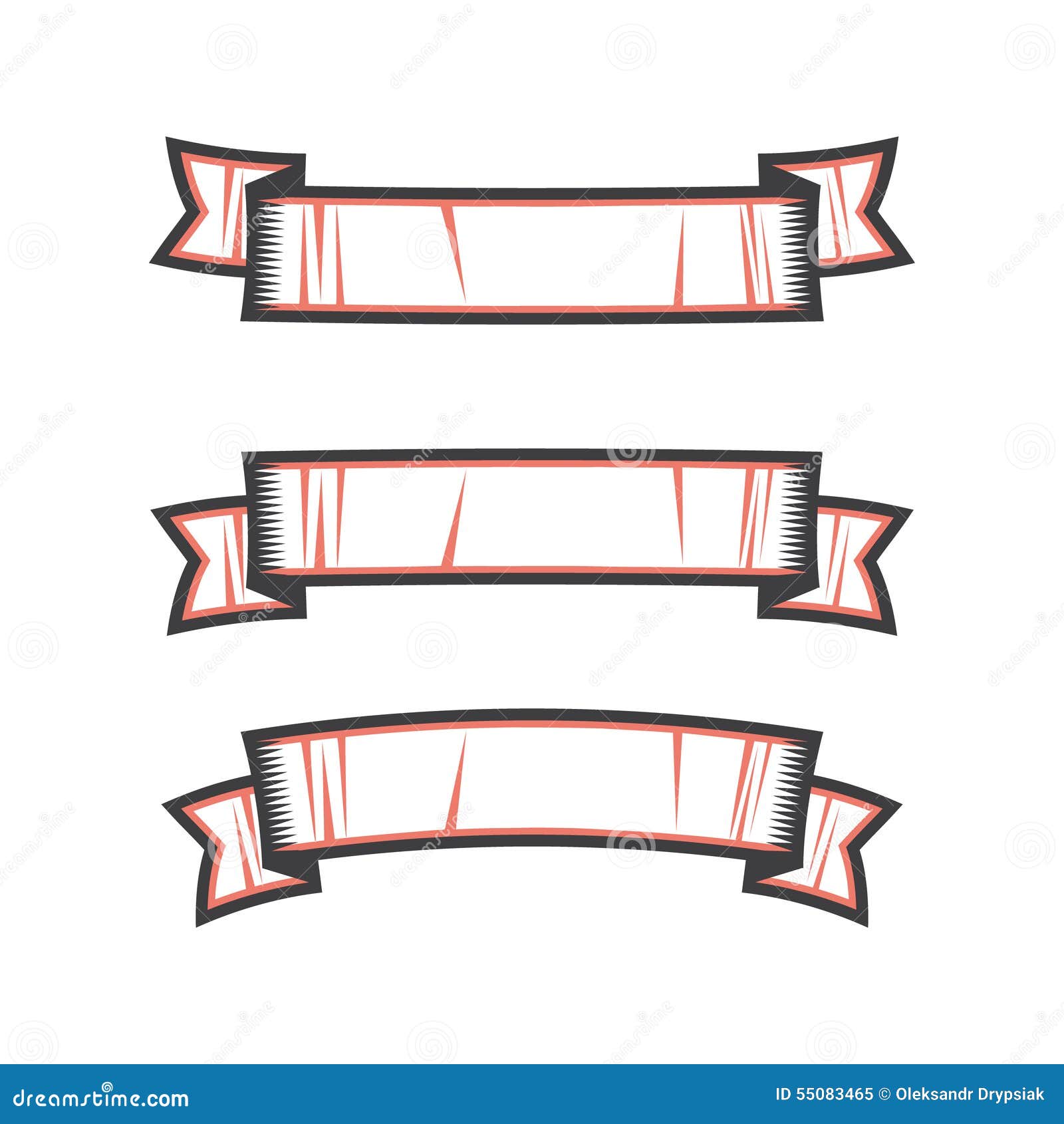 Vintage ribbons collection stock vector. Illustration of border - 55083465